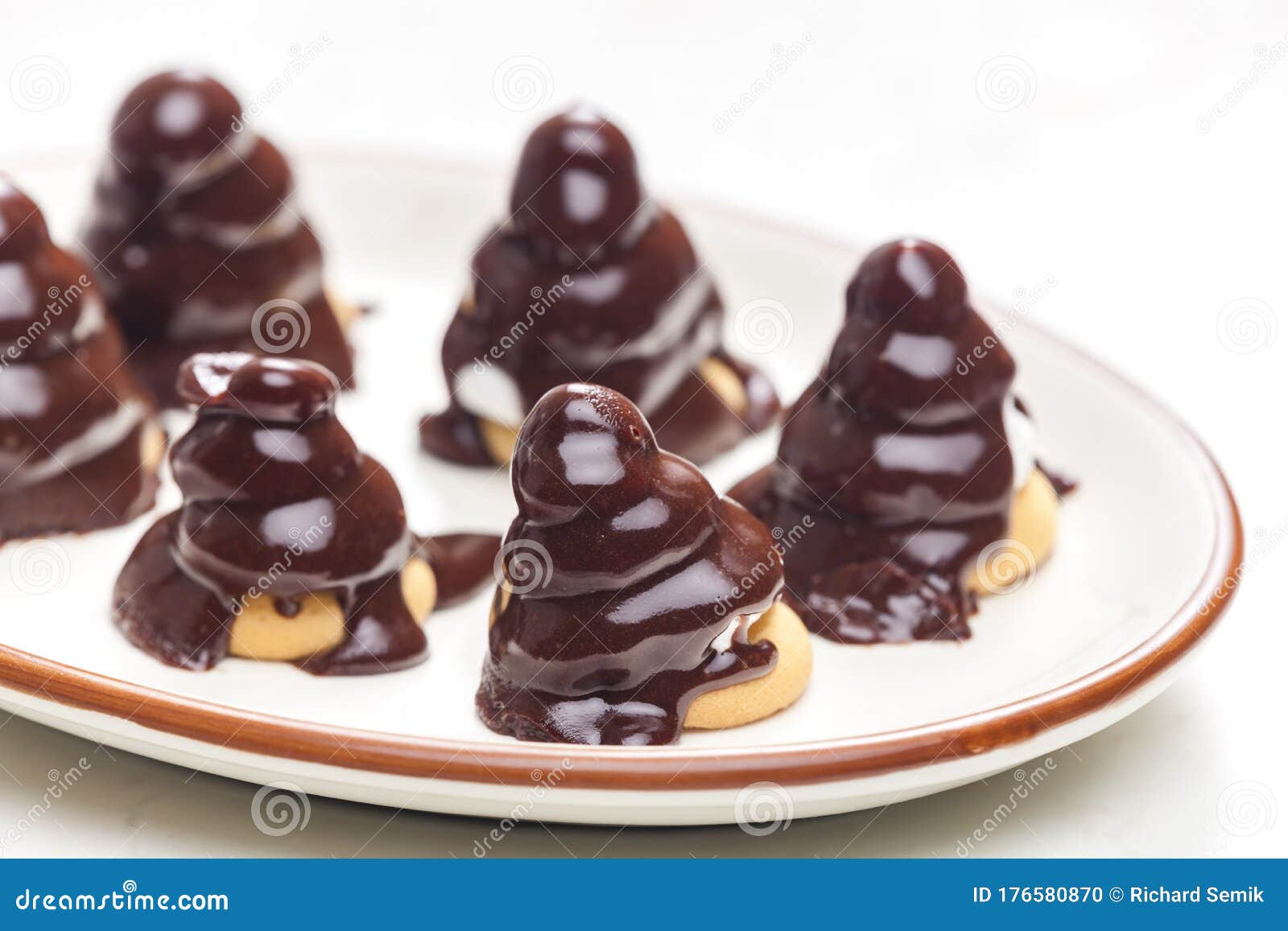 Typical Czech Dessert Called Indianek Stock Photo - Image of plate ...