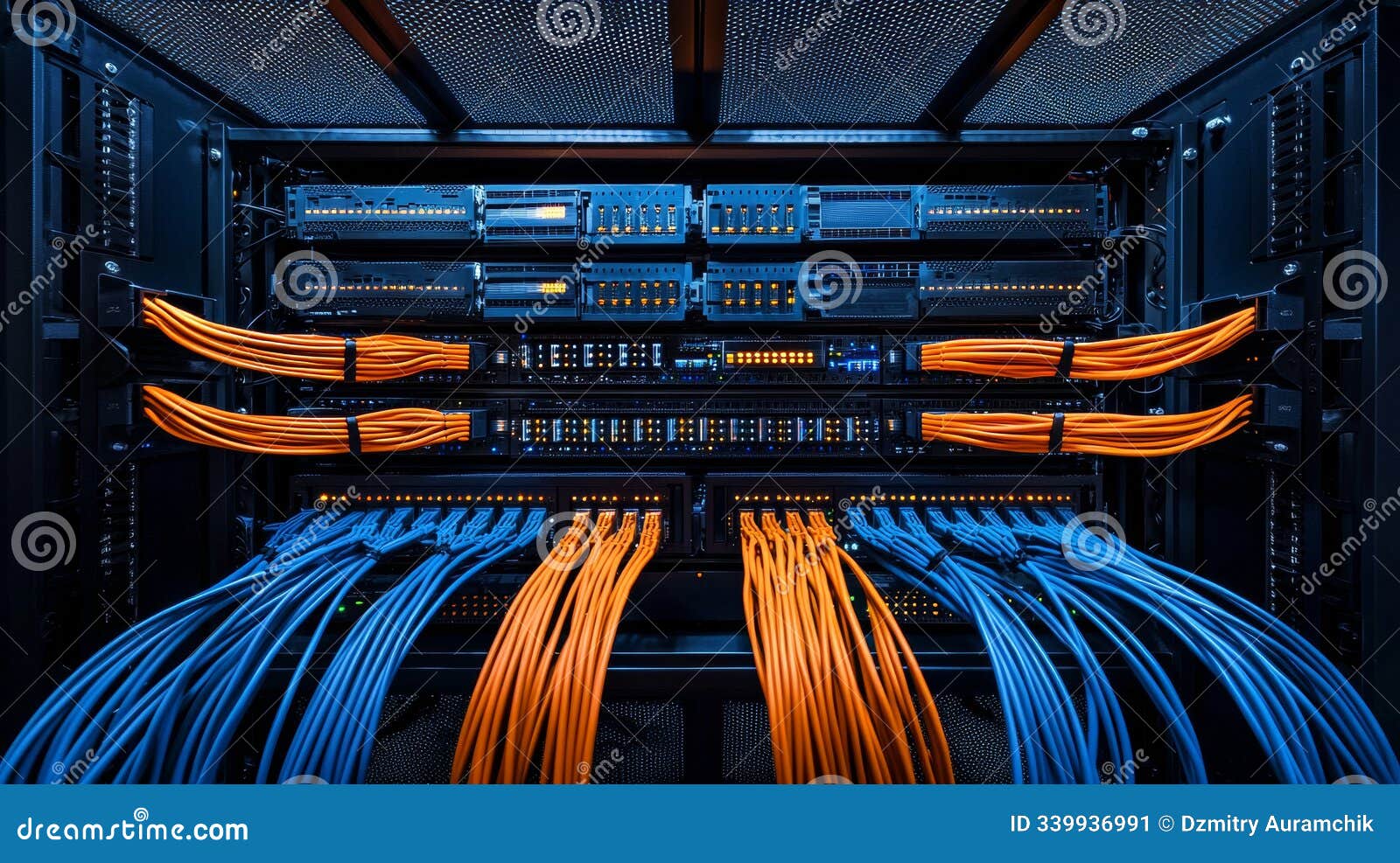 Typical Data Center Network Panel, Switch, and Cable Configuration ...