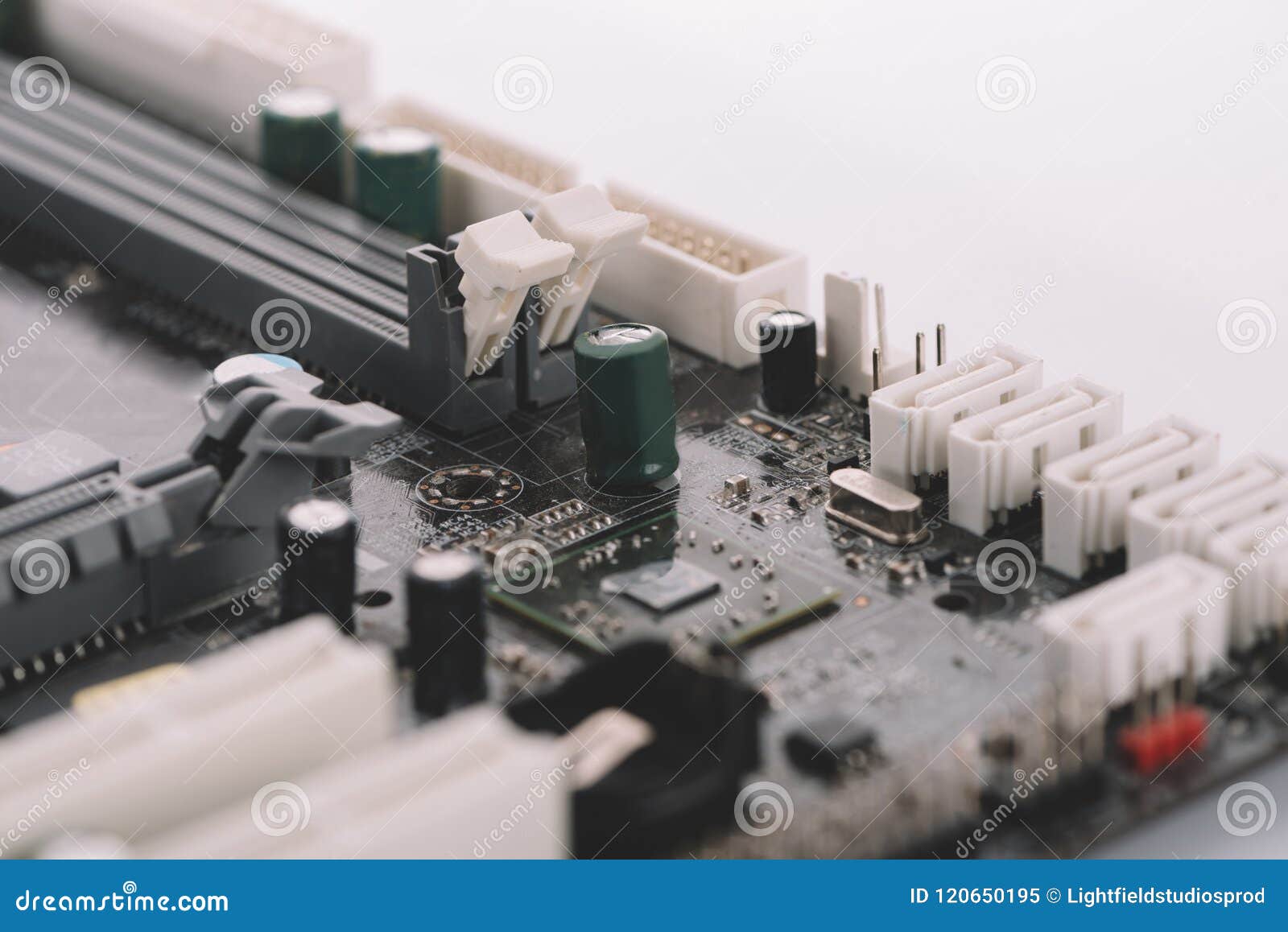 Typical Desktop Computer Baseboard Stock Image - Image of microchip ...
