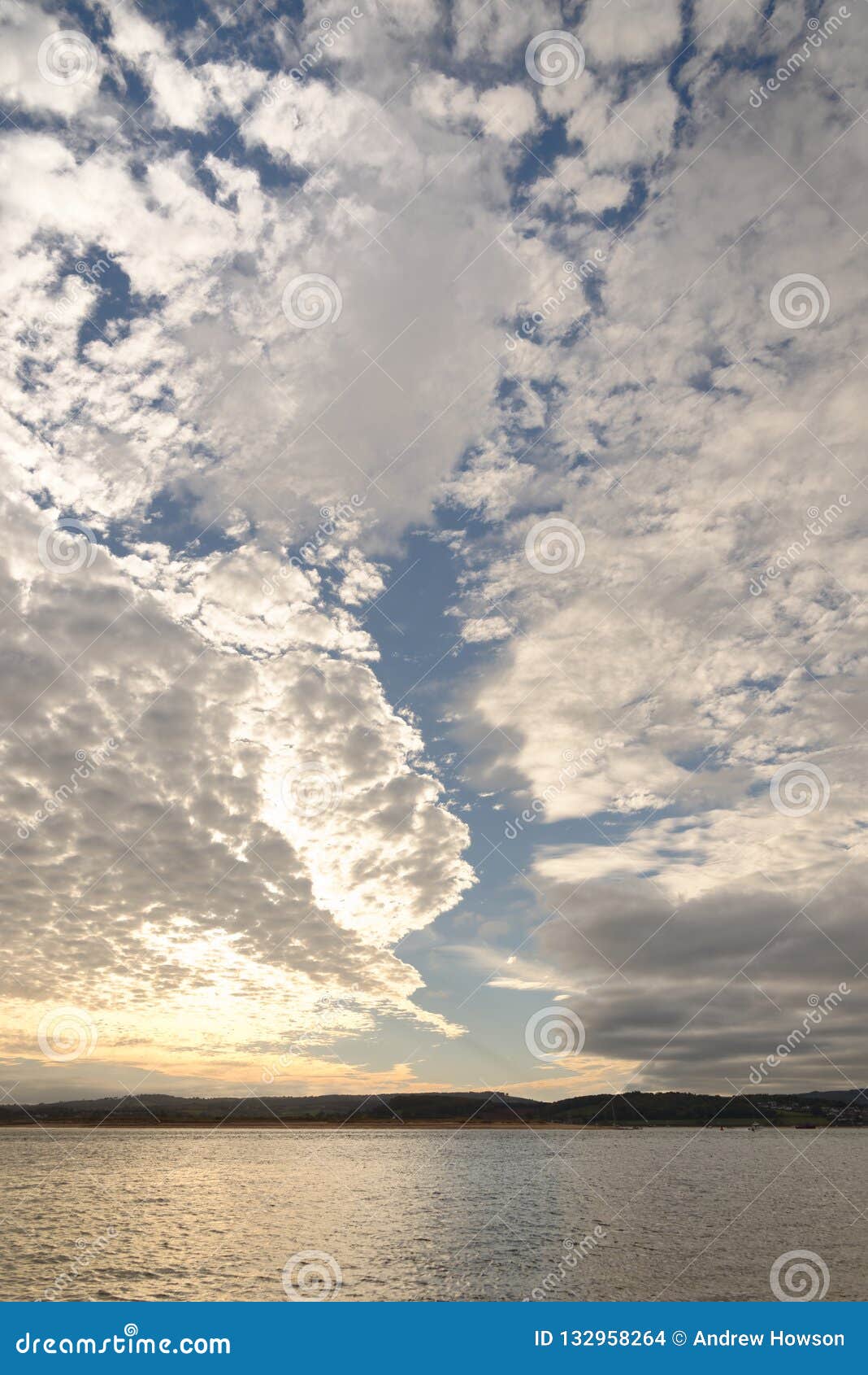Exmouth, Devon: Low Tide, Beach and Sunset. Cloudscape Horizon Stock ...