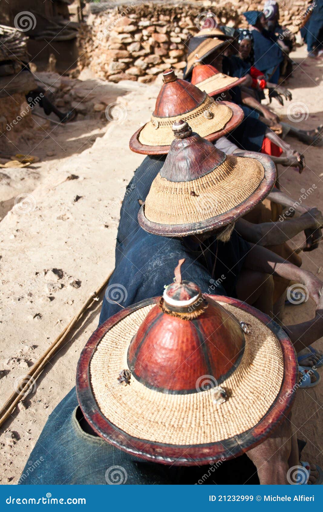 Typical Dogon hats, Mali. stock image. Image of ethnic - 21232999