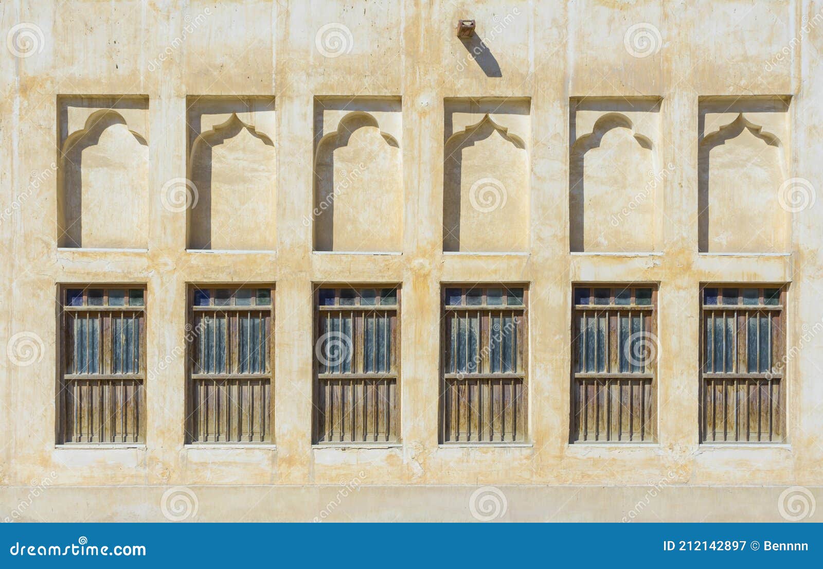 A Typical Doha Window and Architecture in Doha Stock Image - Image of ...
