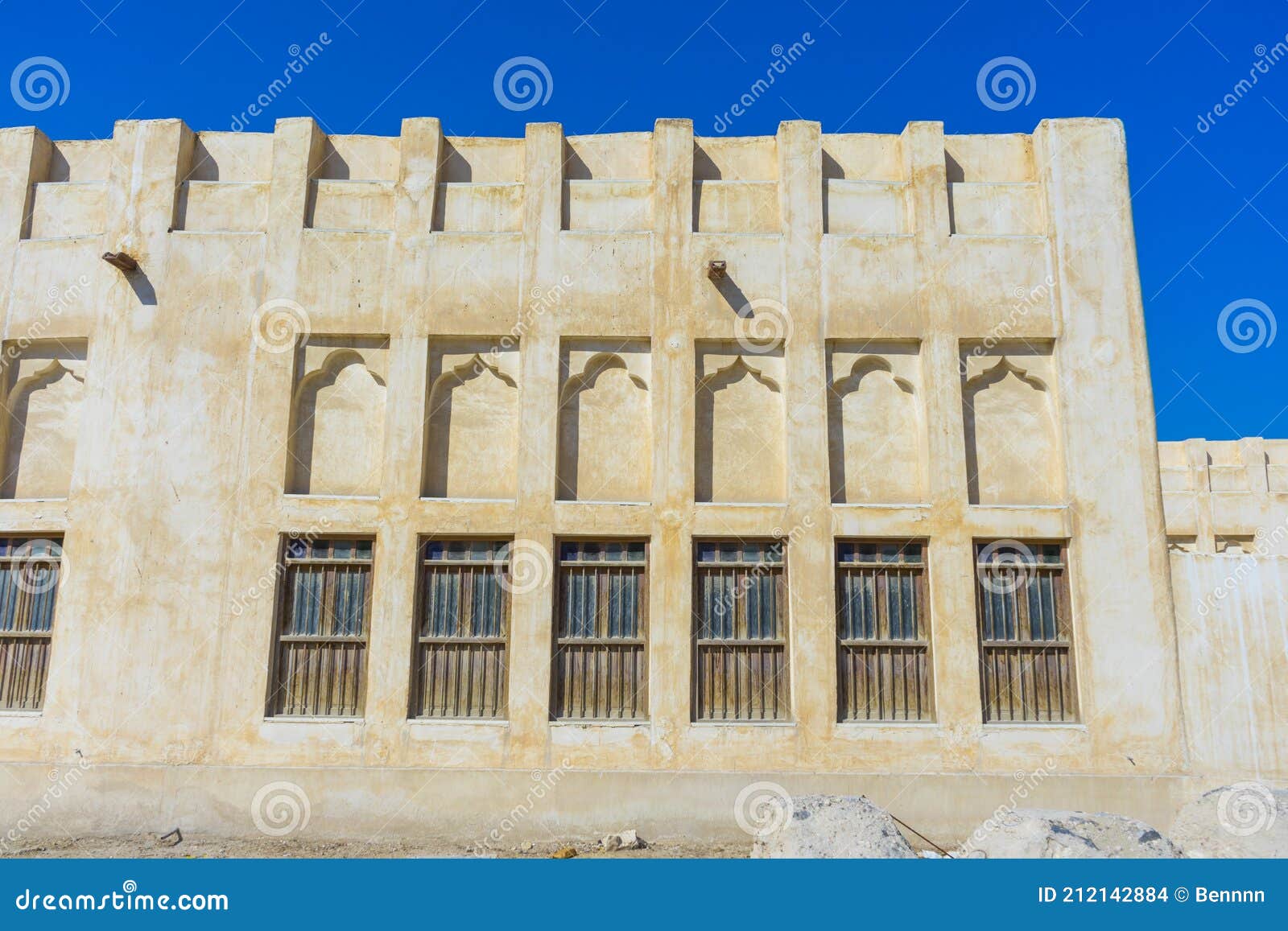 A Typical Doha Window and Architecture in Doha Stock Photo - Image of ...