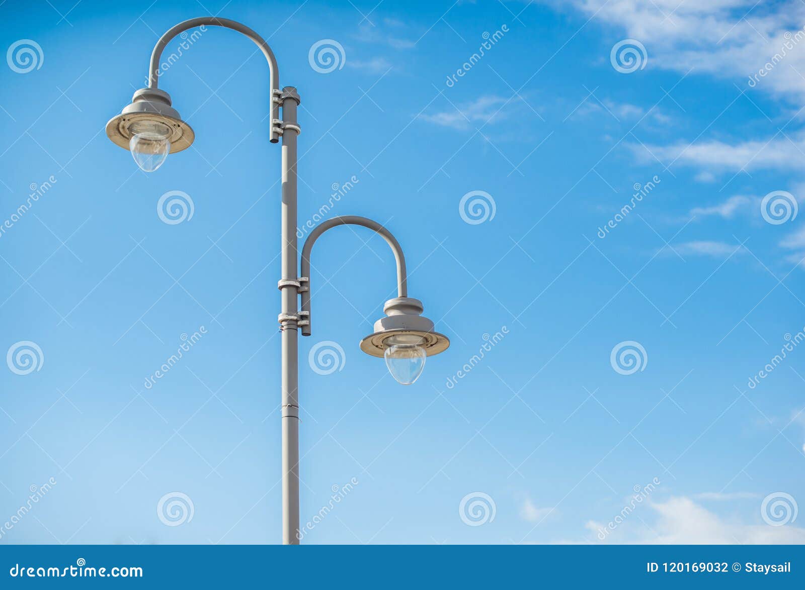 A Typical Lamppost on a Blue Sky Background Stock Photo - Image of ...