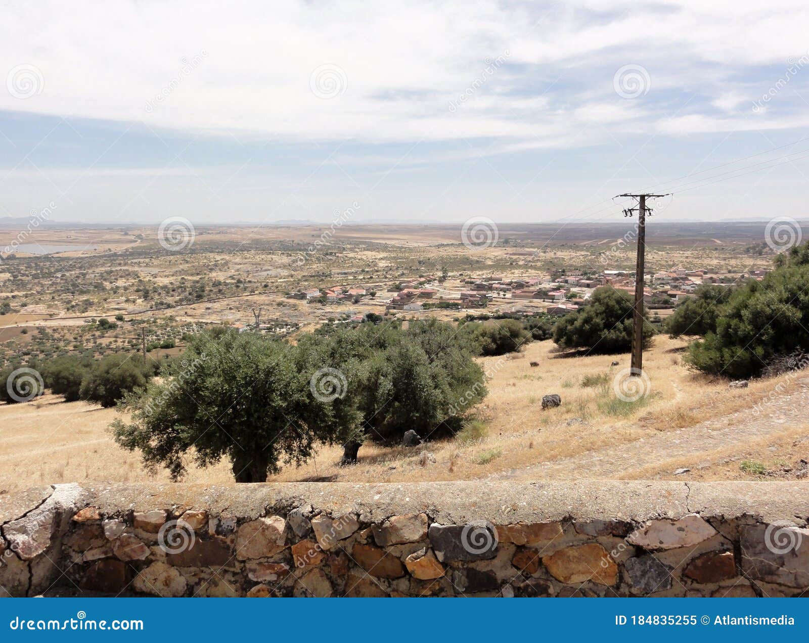 Typical Dry Extremadura Landscape, Badajoz - Spain Stock Image - Image ...