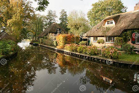 Typical dutch canal scene stock photo. Image of fashioned - 7321738