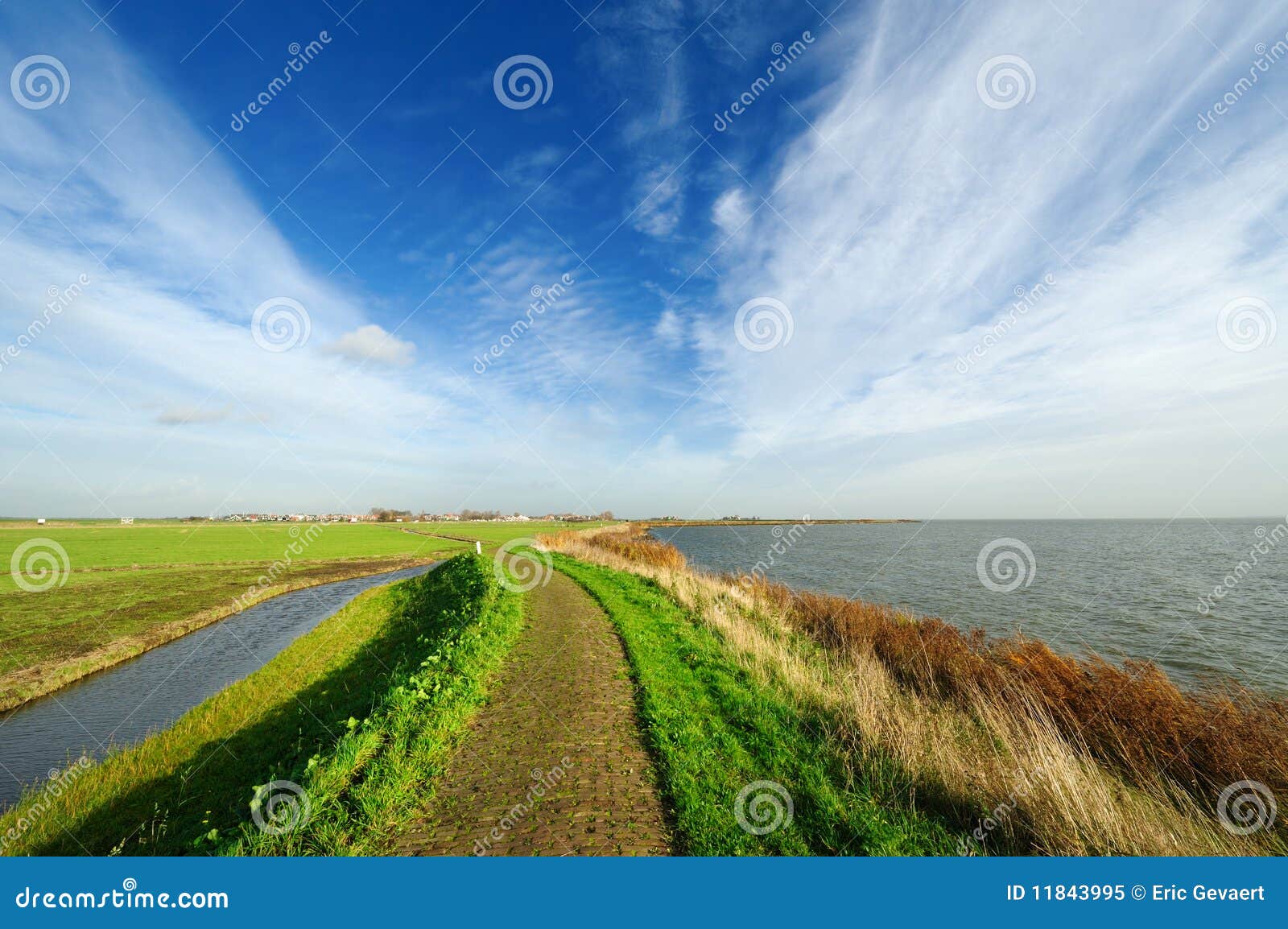 Typical Dutch Country Landscape in Marken Stock Image - Image of ...