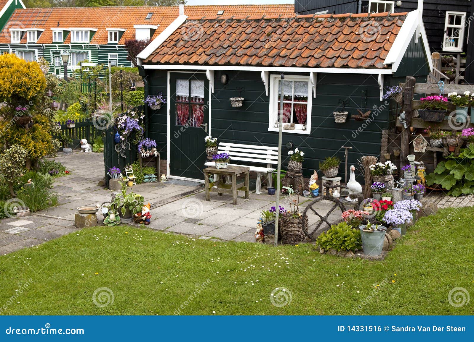 Typical Dutch Houses in Village Marken Stock Photo - Image of houses ...
