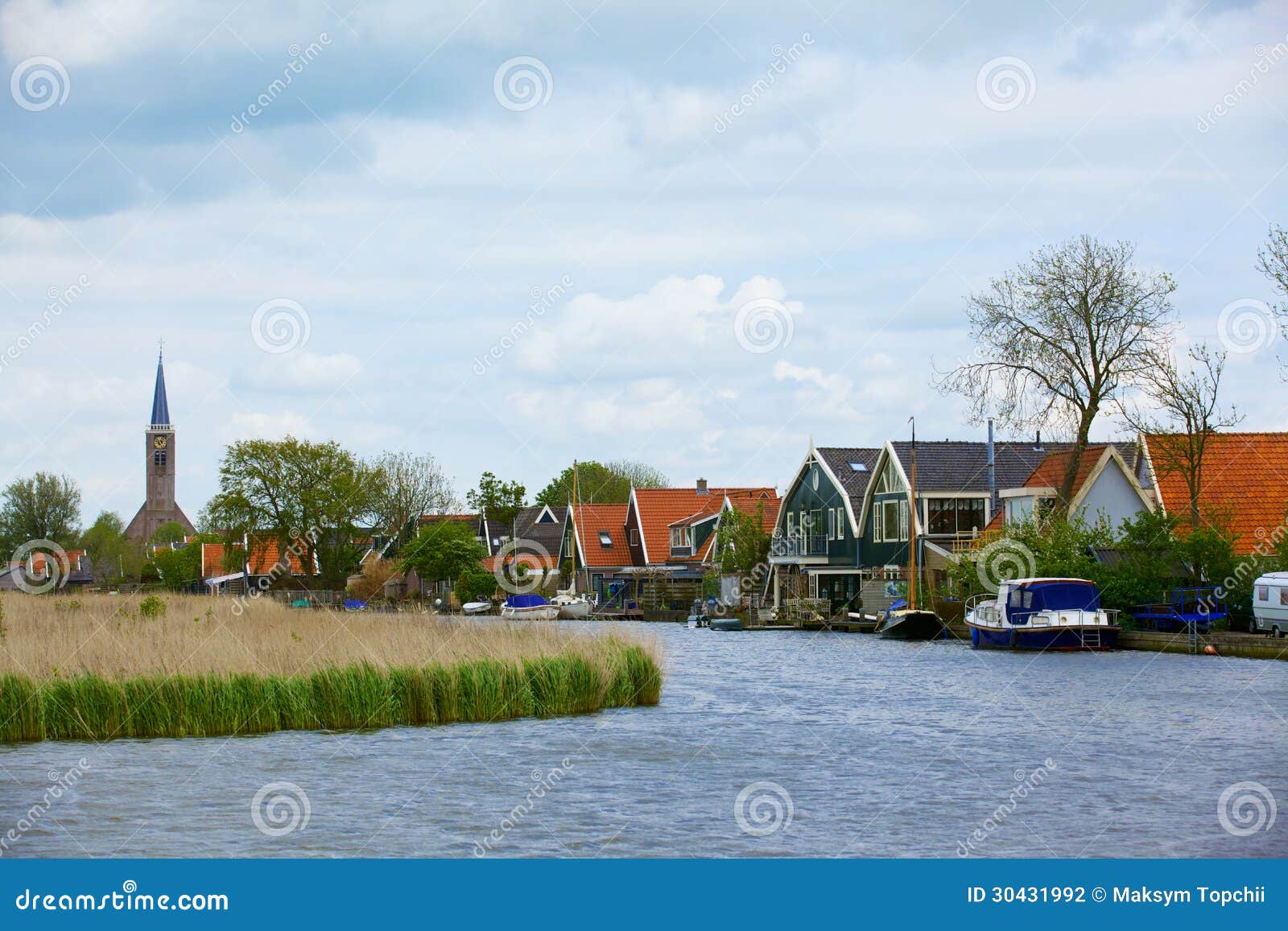 Typical dutch landscape stock photo. Image of grass, rhine - 30431992