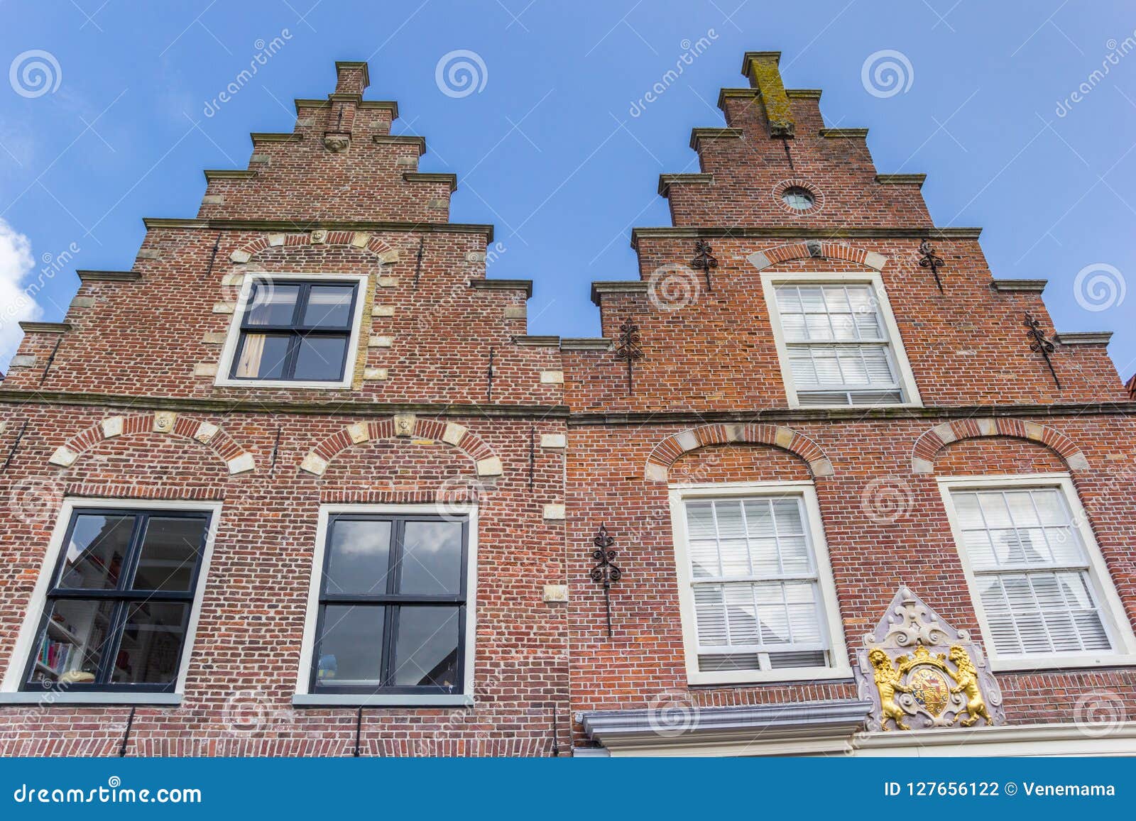 Typical Dutch Step Gables in Edam Stock Photo - Image of facade ...
