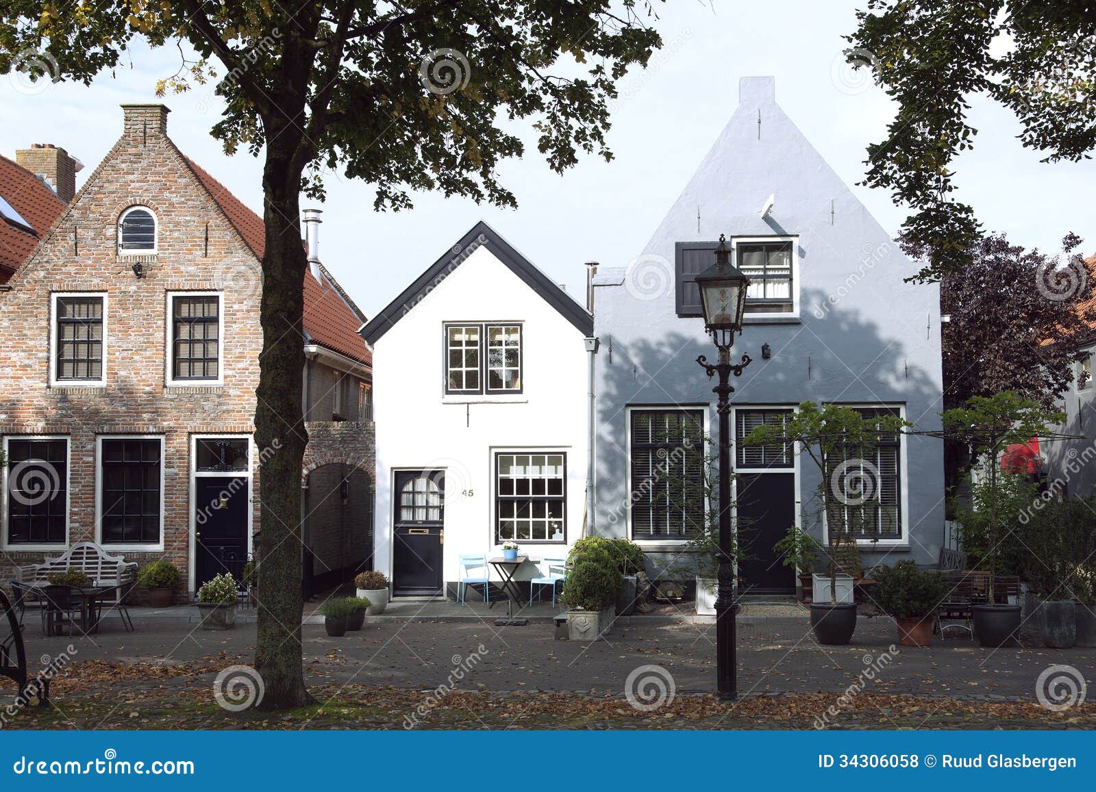 Typical Dutch Street in Harderwijk, Netherlands Stock Photo - Image of ...