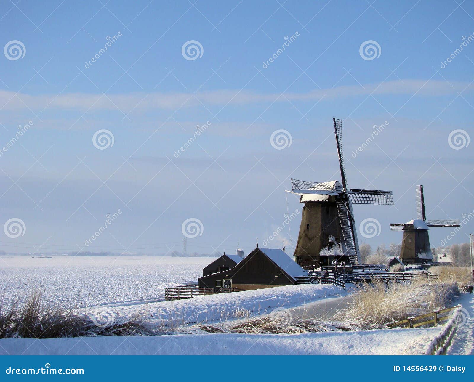 Typical Dutch Winter Landscape Stock Image - Image of snow, technology ...