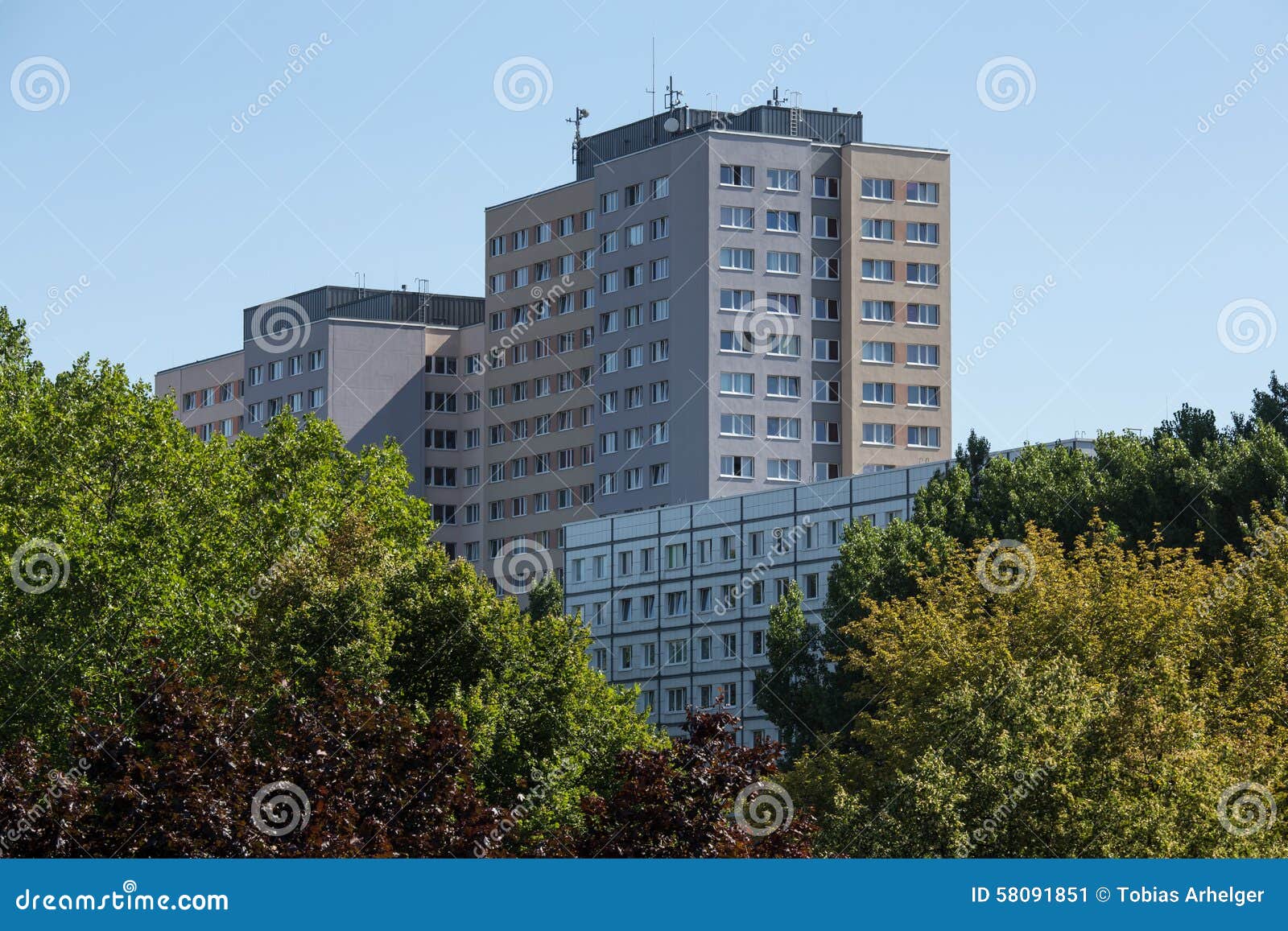 Typical East German Plattenbau Buildings in Berlin Stock Image - Image ...