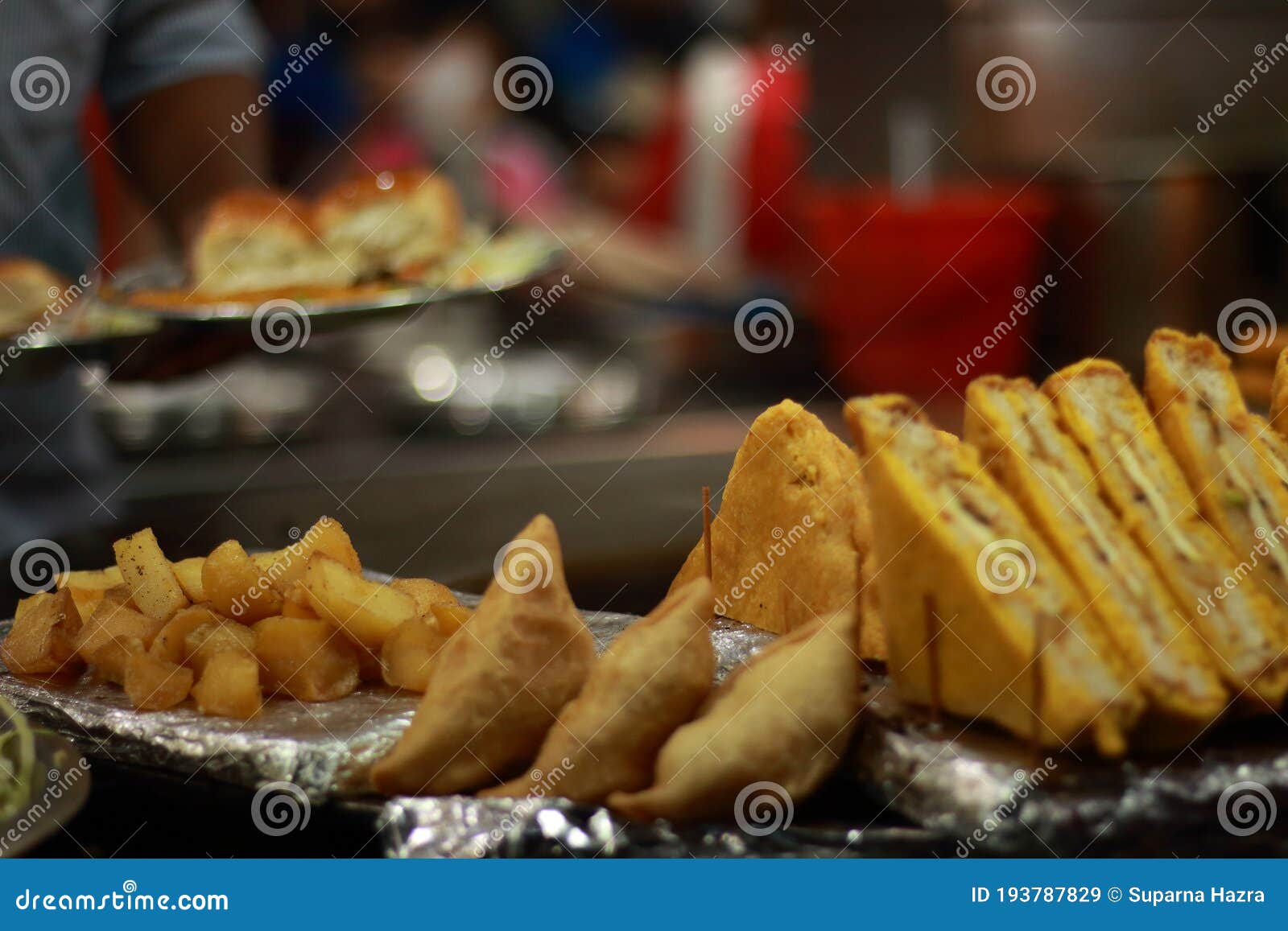 Typical Evening Snack of North India. Samosa, Bread, and Potato Stock ...