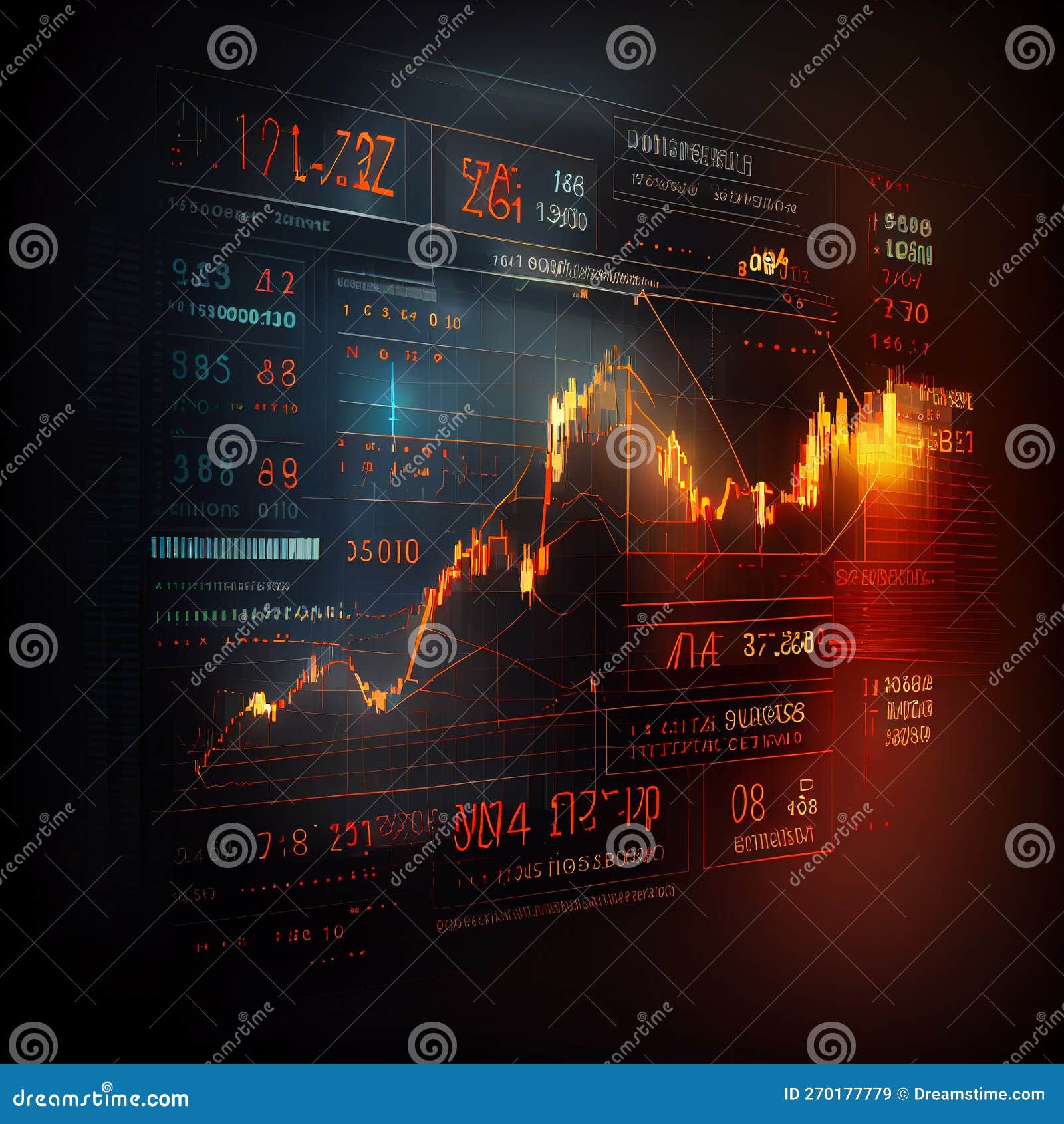 Typical Example of Stock Market Investment Activity Chart. Generative ...