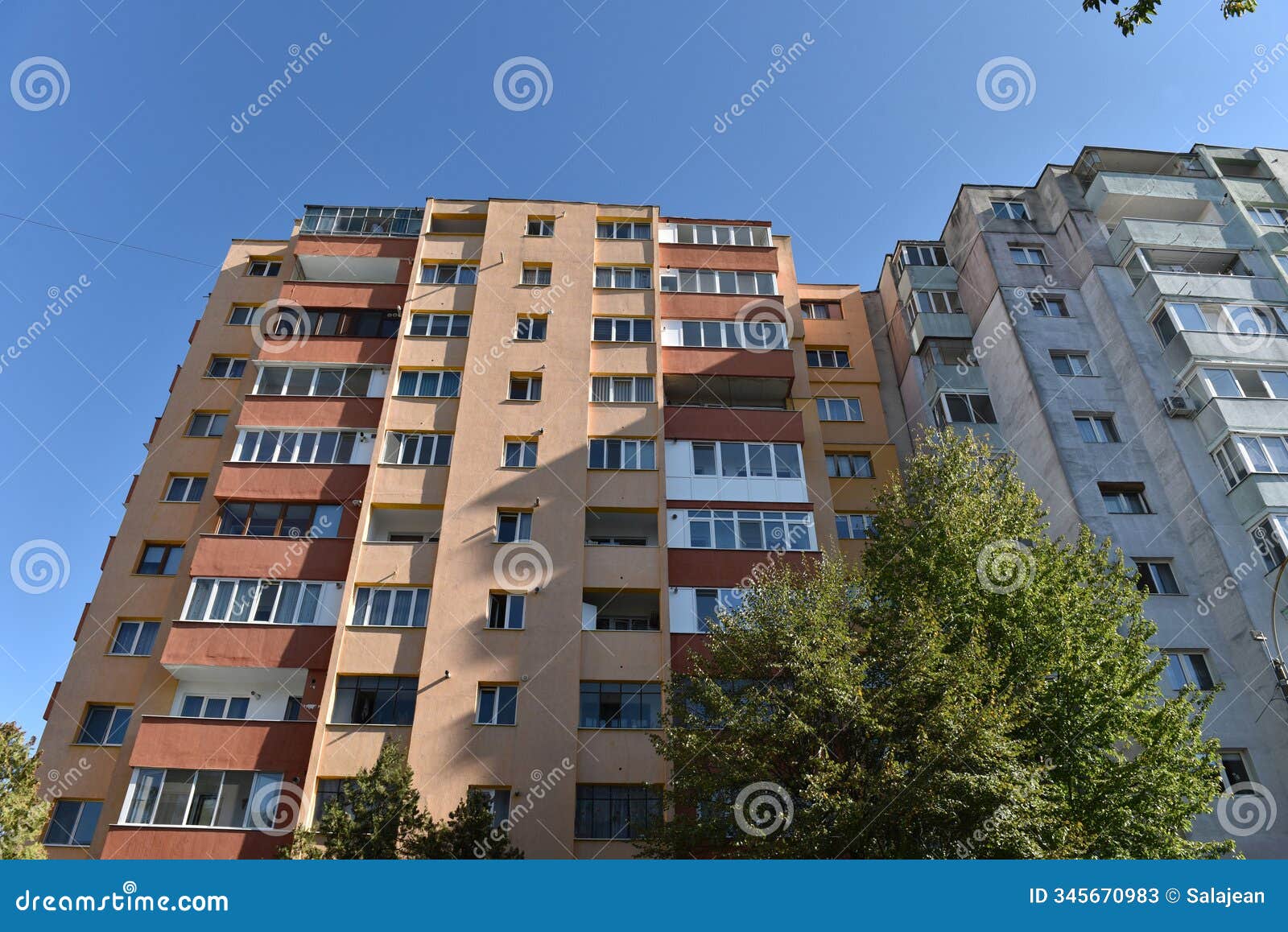 Concrete Panel Apartment Building Frontal Exterior Elevation Detail ...