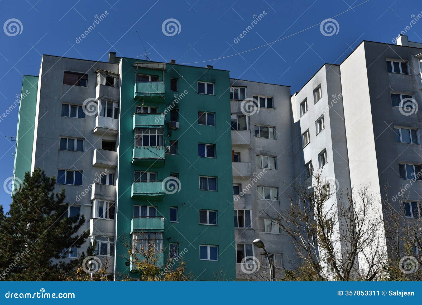 Typical Facade of Concrete Panel Building. Post Soviet Flat of Blocks ...