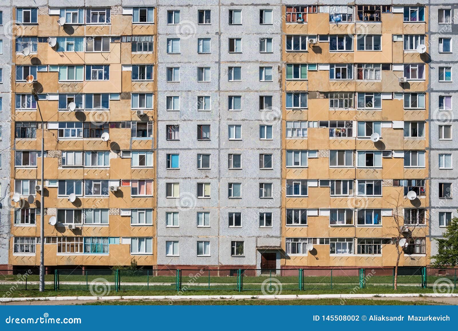 Typical Facade of the Panel Building in the Post Soviet Countries Stock ...