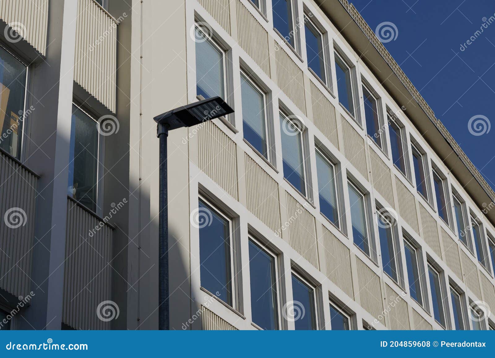 Typical Facade with Repeating Pattern of Rectangular Windows of Modern ...