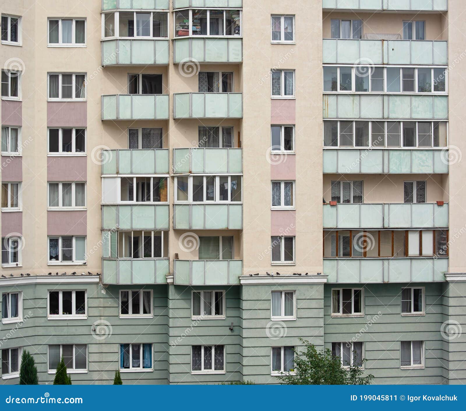 Typical Facade of Russian Building Stock Image - Image of aged ...