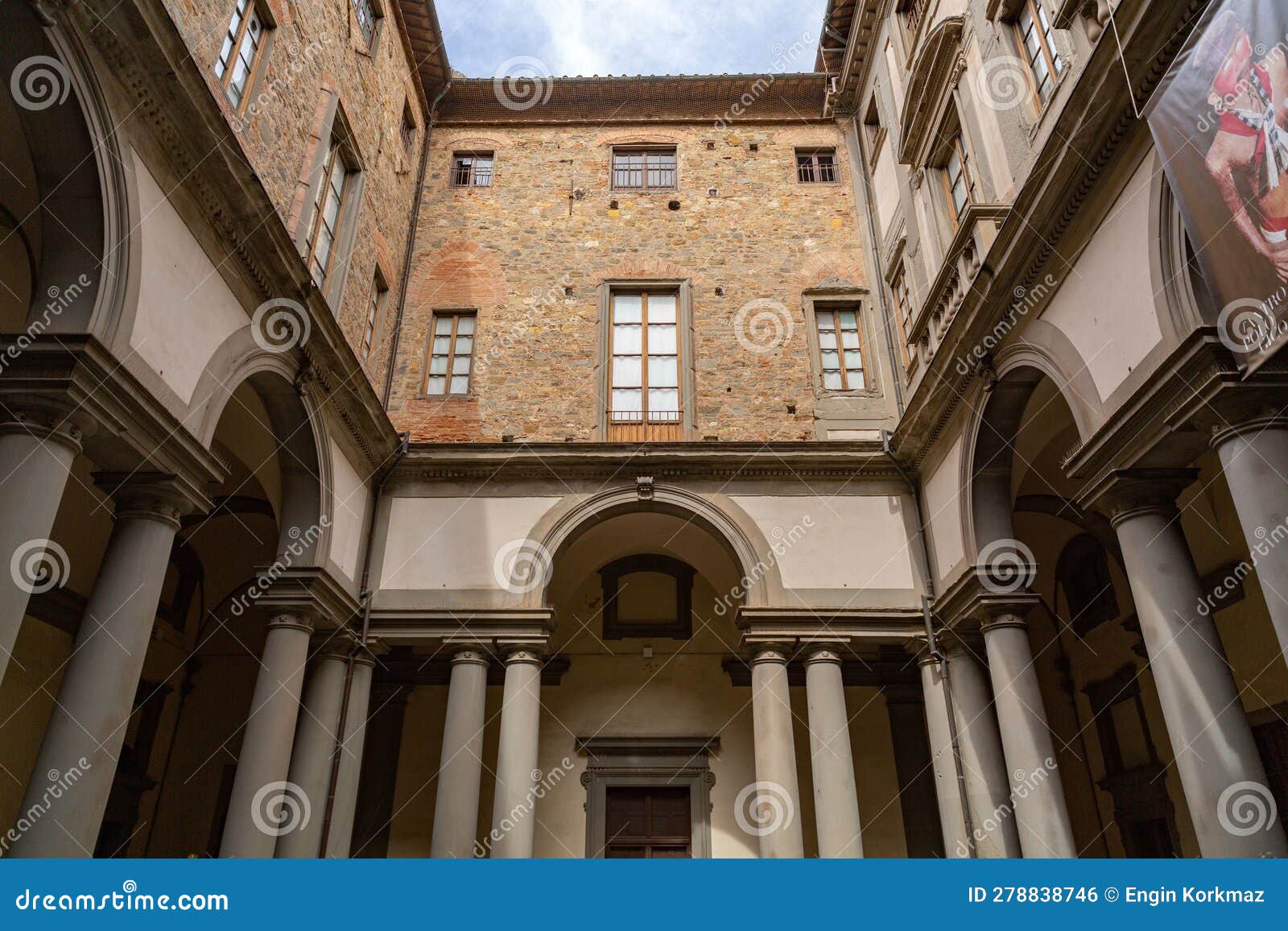 Typical Florence Architectural Panorama of a Palazzo with Open Ceiling ...