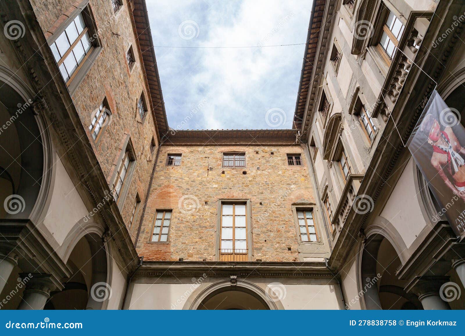 Typical Florence Architectural Panorama of a Palazzo with Open Ceiling ...