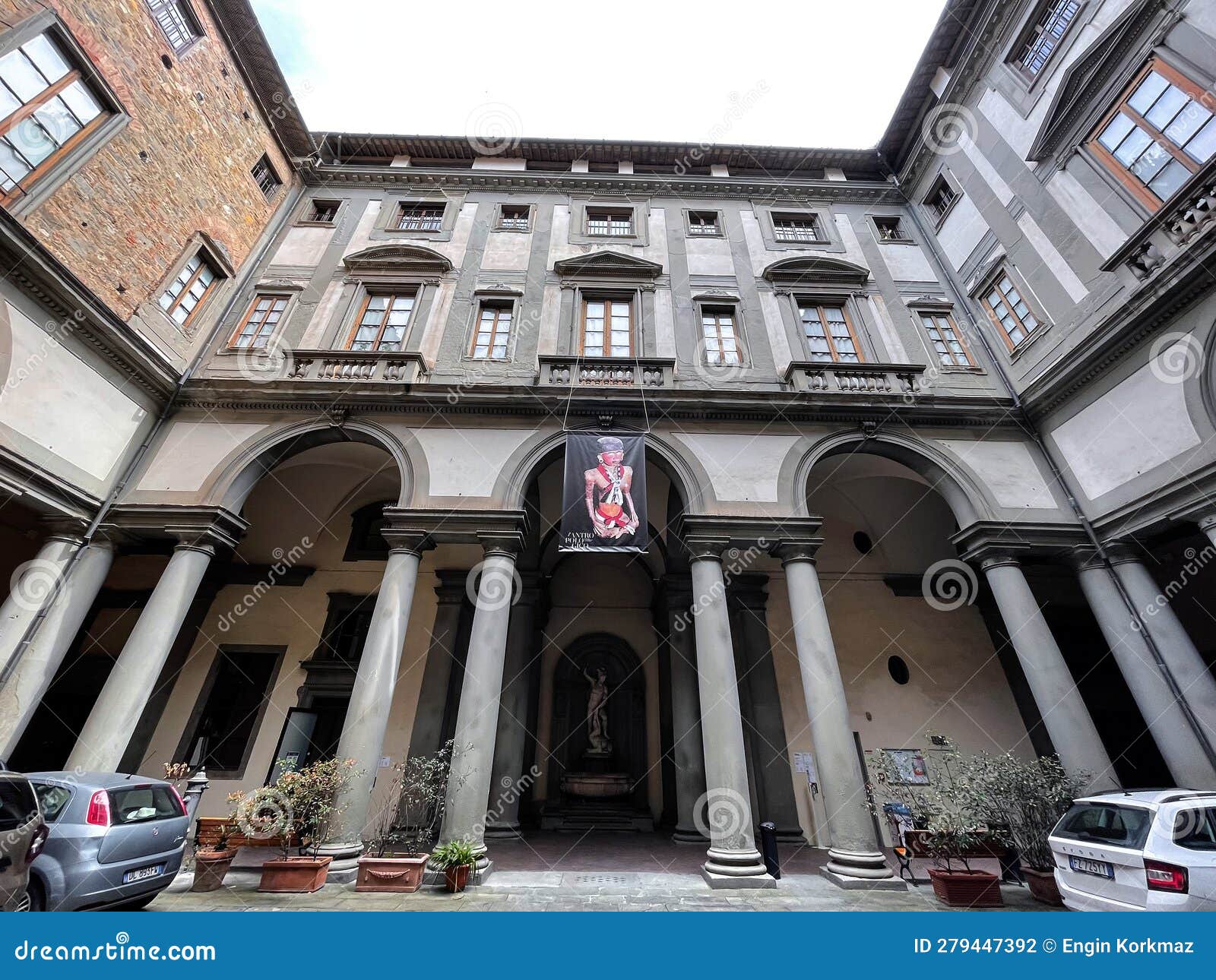 Typical Florence Architectural Panorama of a Palazzo with Open Ceiling ...