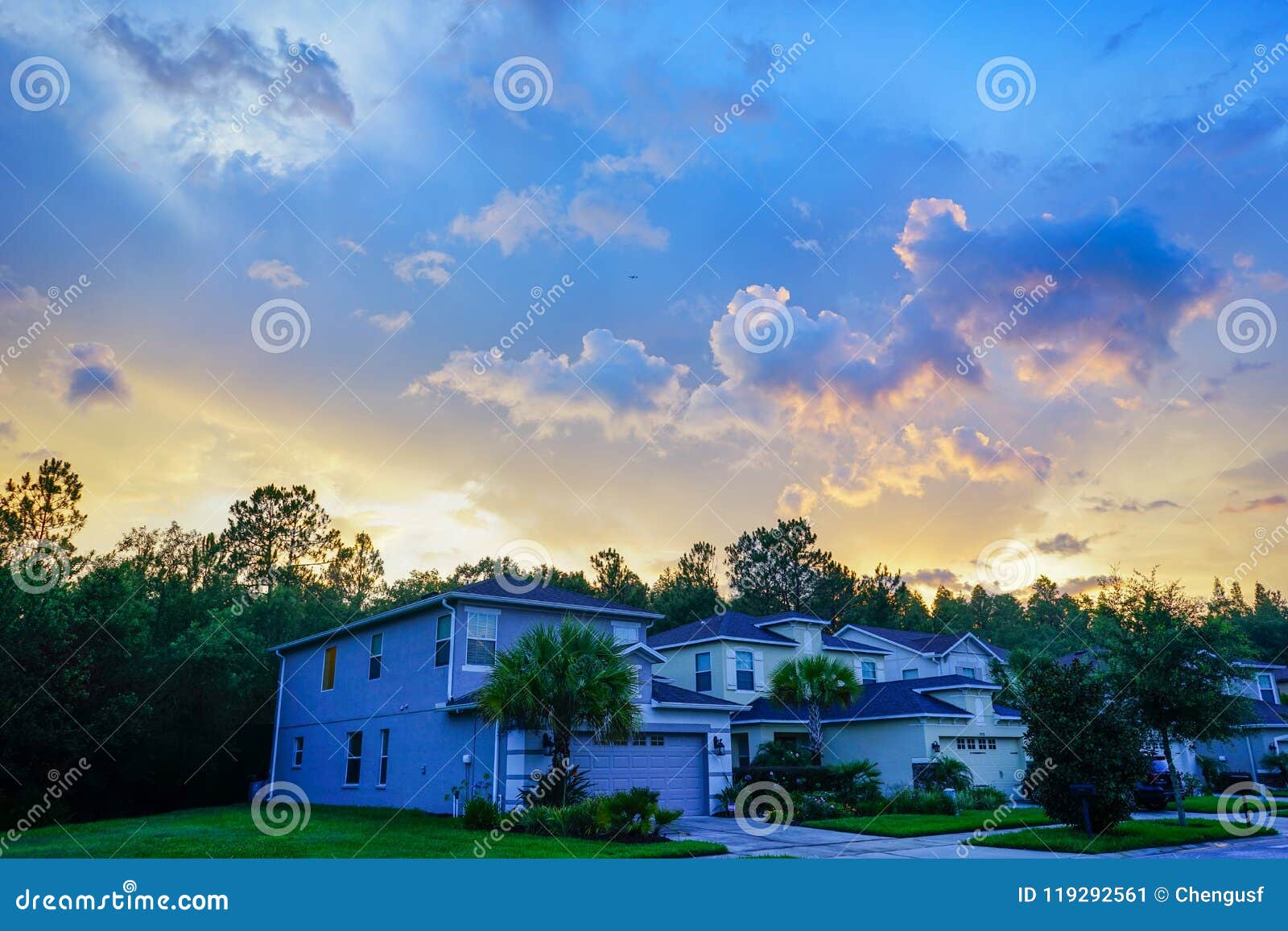 A typical Florida house editorial photo. Image of palm - 119292561