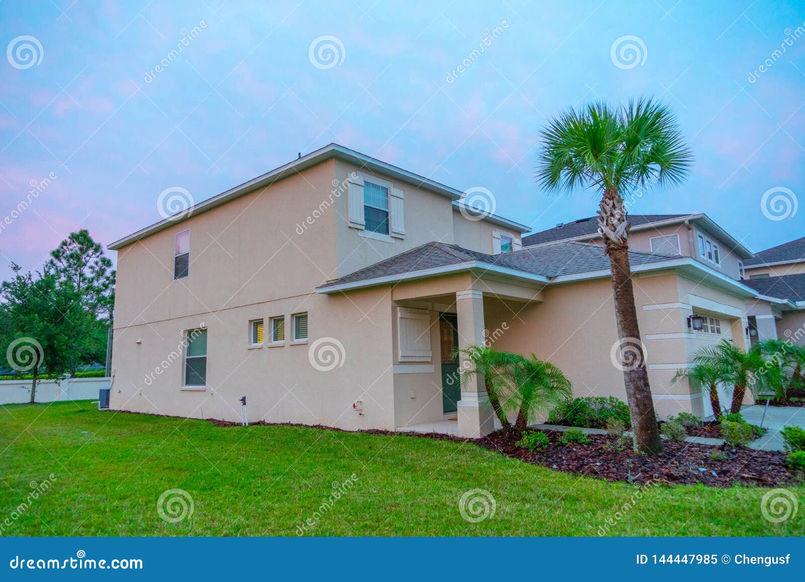 A typical Florida house stock image. Image of flower - 144447985