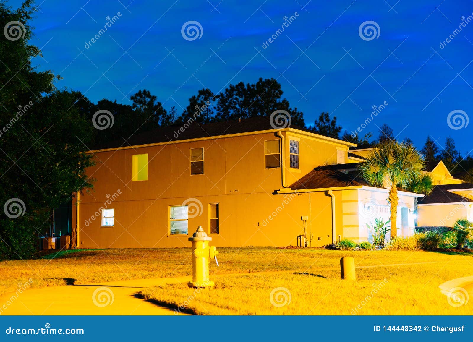 A typical Florida house stock photo. Image of palm, florida - 144448342