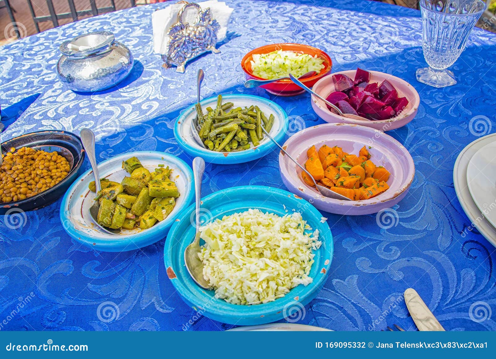Typical Food in Marrakesh, Morocco. it is an Appetizer with Beans ...