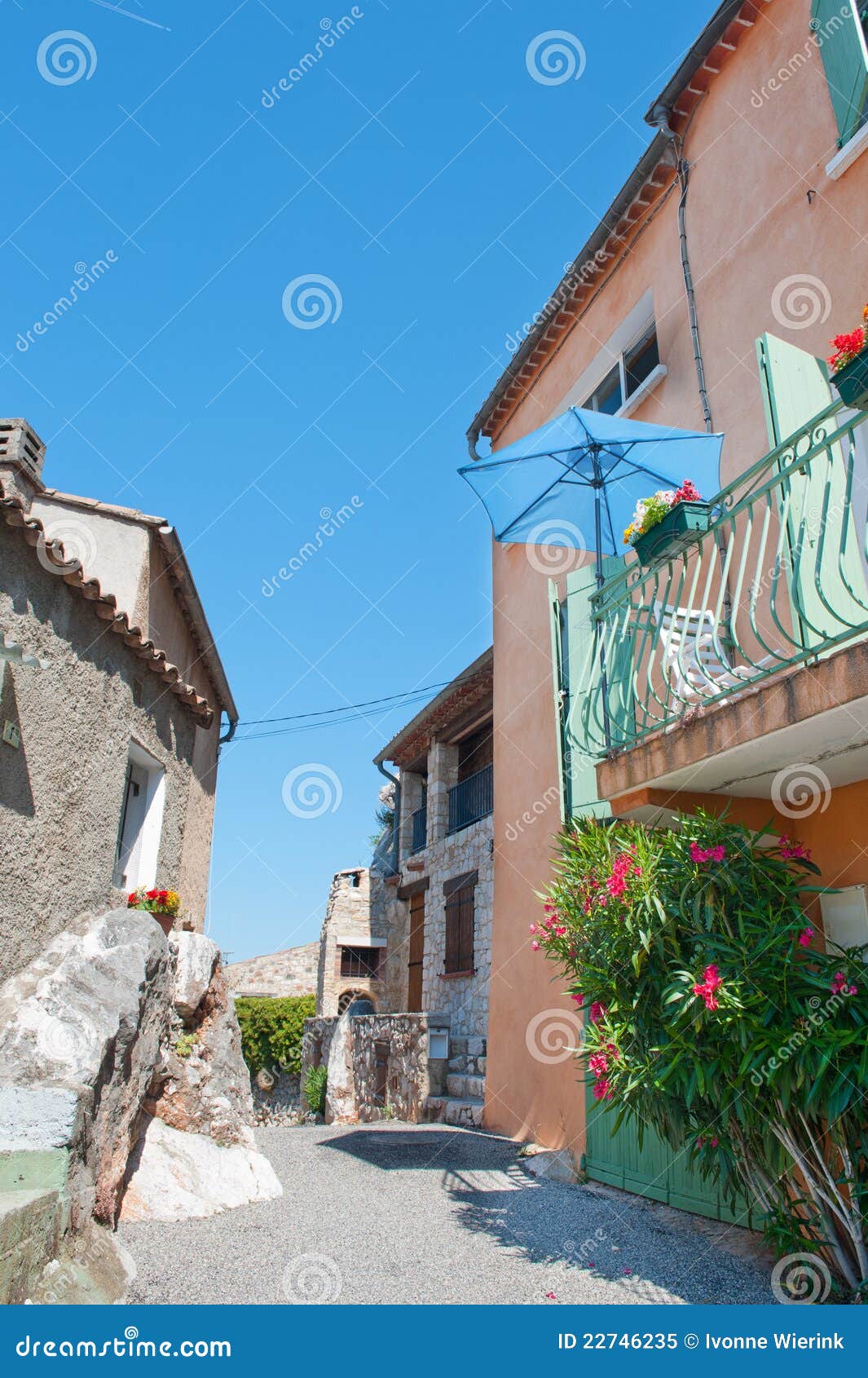 Typical French alley stock image. Image of provence, blue - 22746235