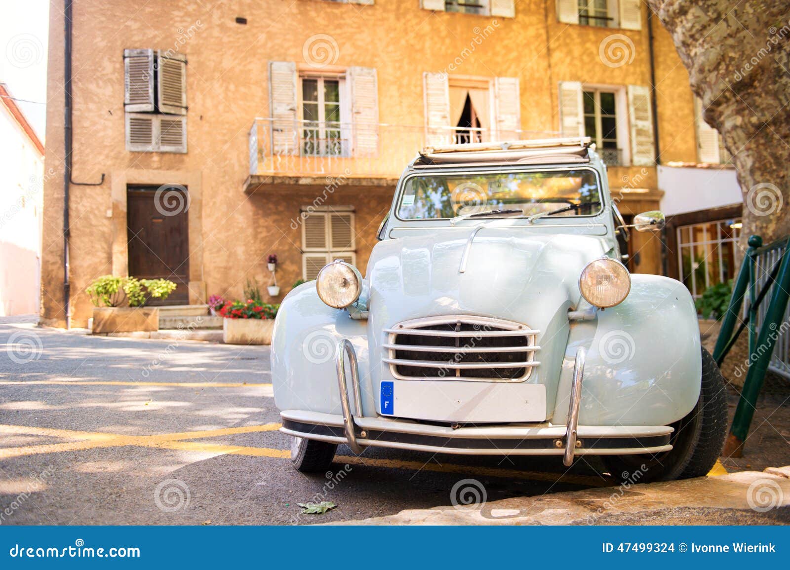 Typical French Car at a Square Stock Photo - Image of machine, antique ...