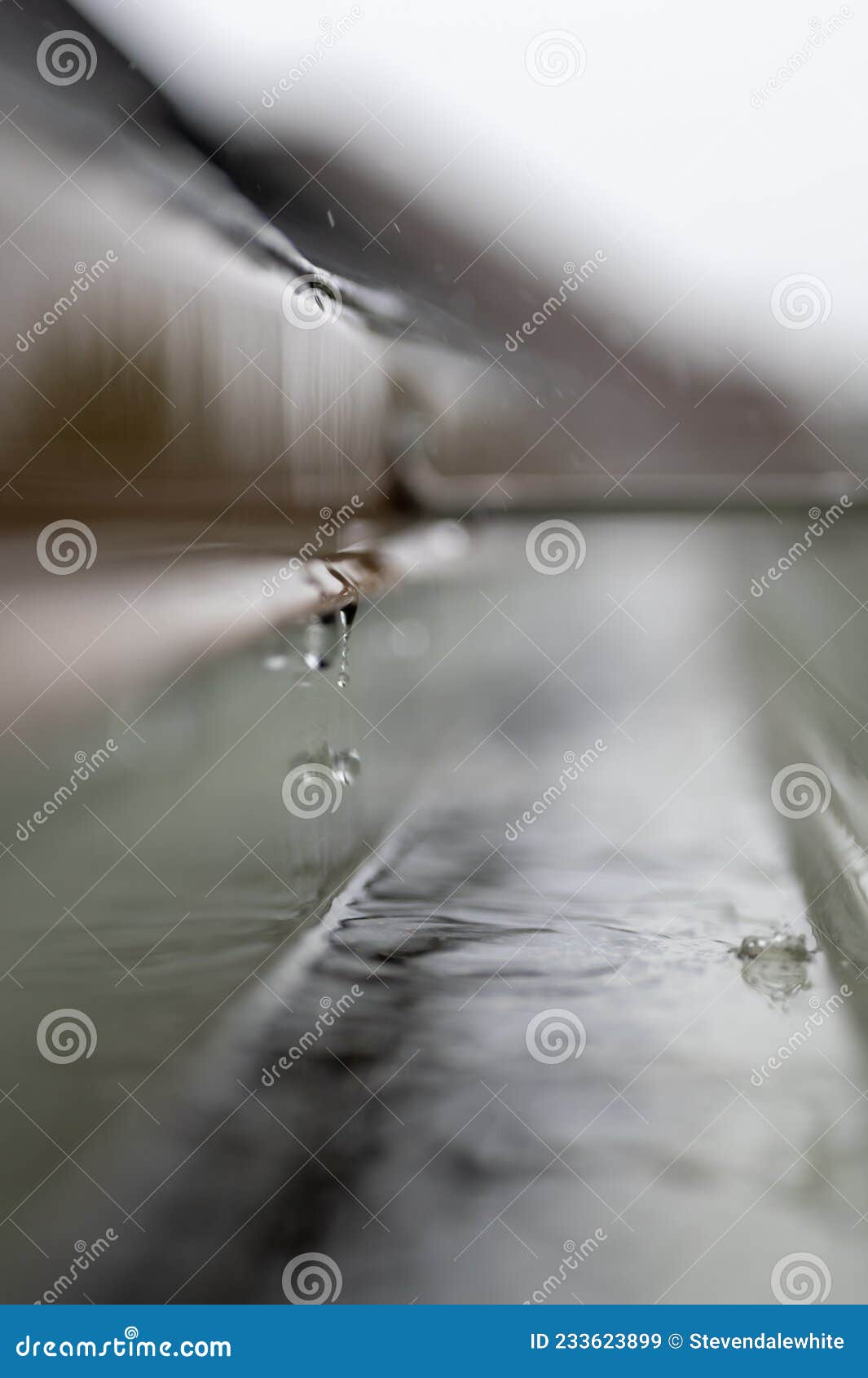 Selective Focus on a Section of Residential Guttering with Hanger ...