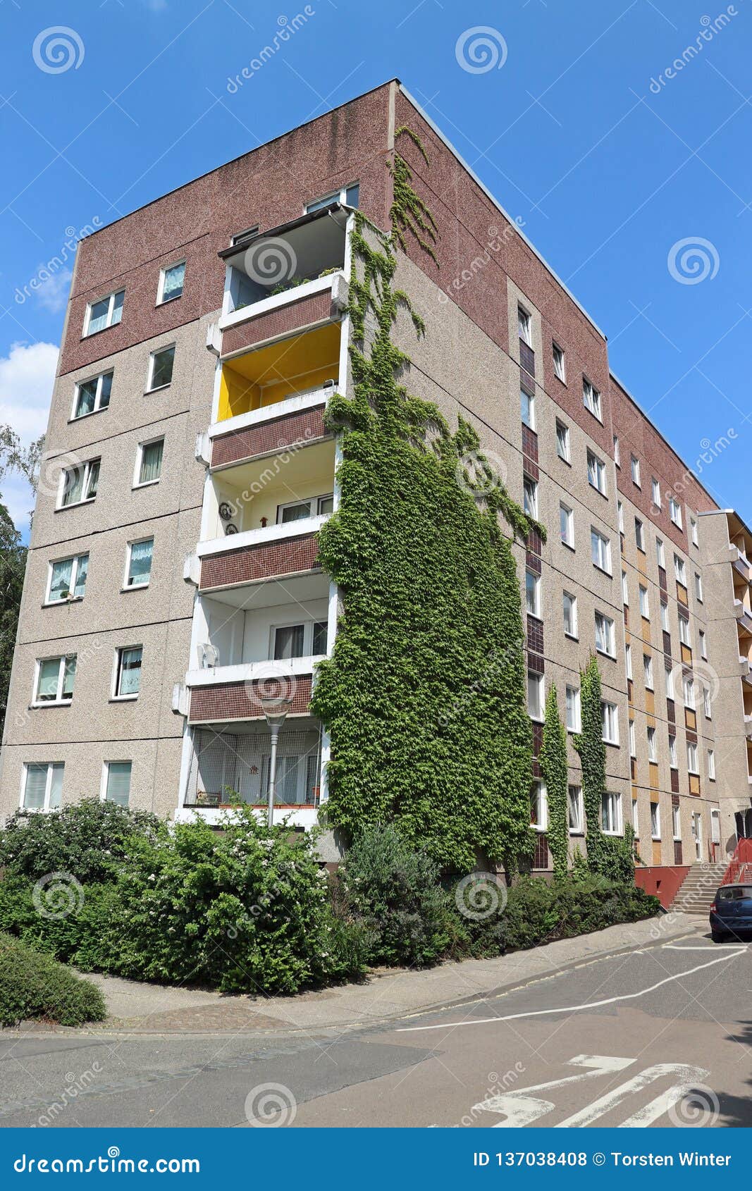 Typical gdr architecture stock photo. Image of road - 137038408
