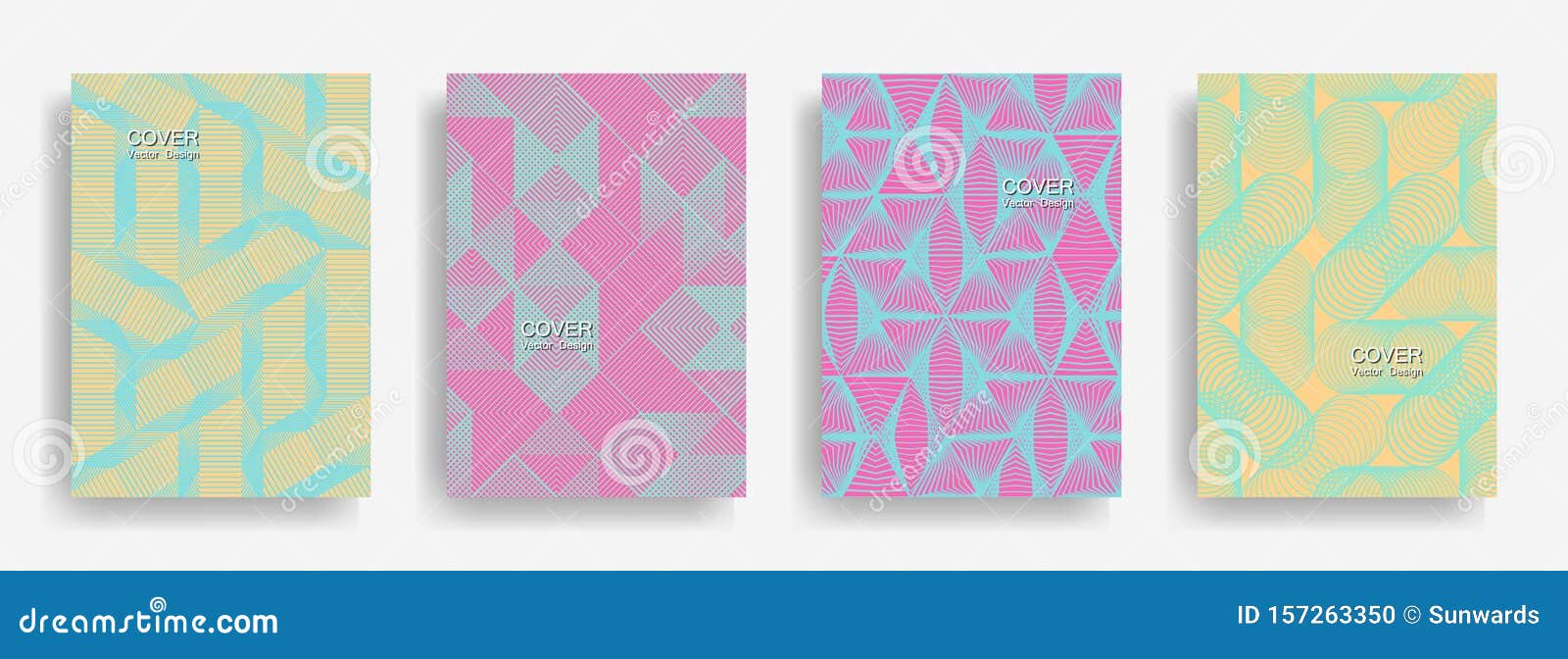 Typical Geometric Cover Backgrounds Set. Stock Vector - Illustration of ...
