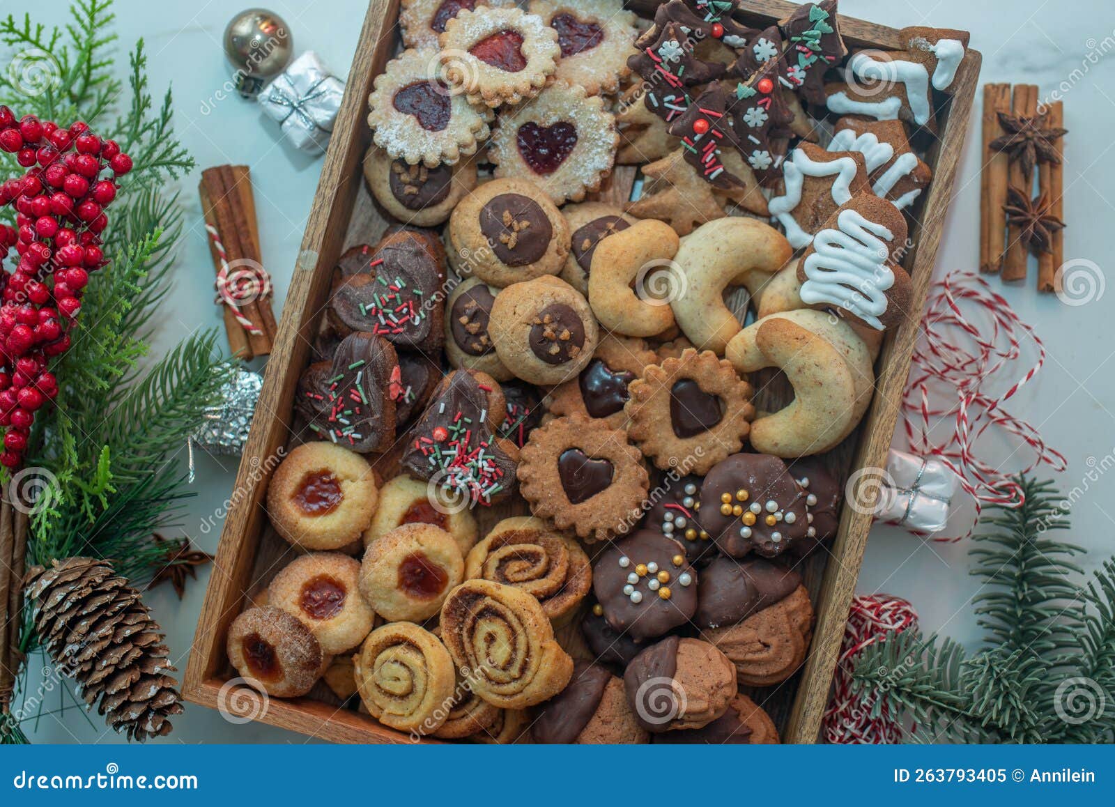 Typical German Christmas Cookies on a Festive Table Stock Image - Image ...