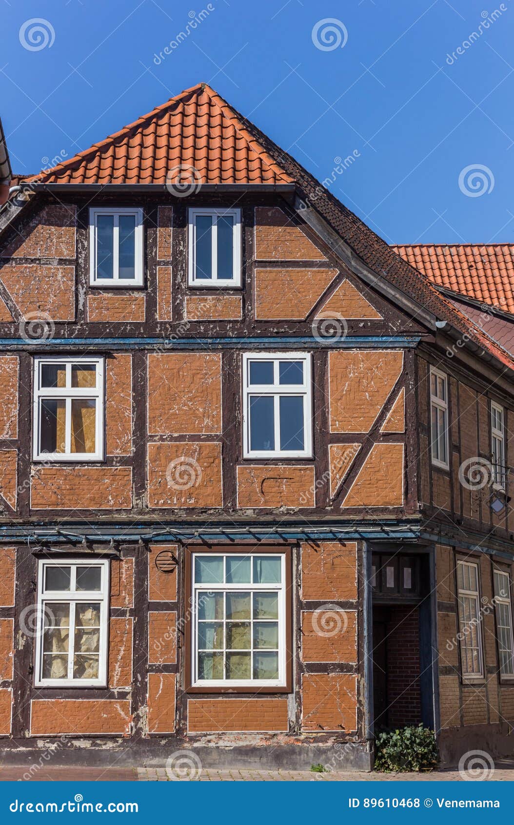 Typical German Half Timbered House in Hanseatic City Stade Stock Photo ...