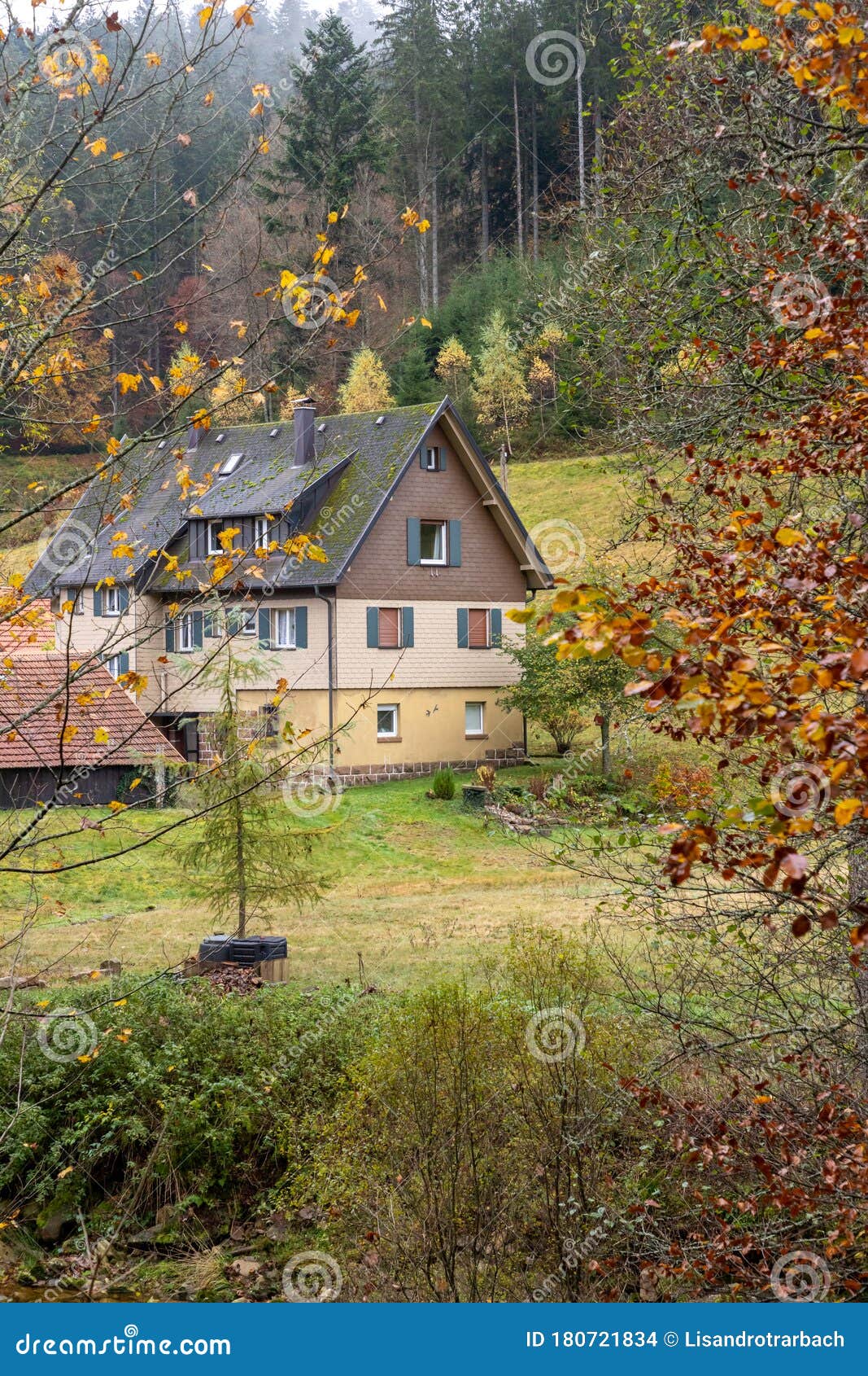 Typical German Houses in Black Forest Stock Photo - Image of black ...