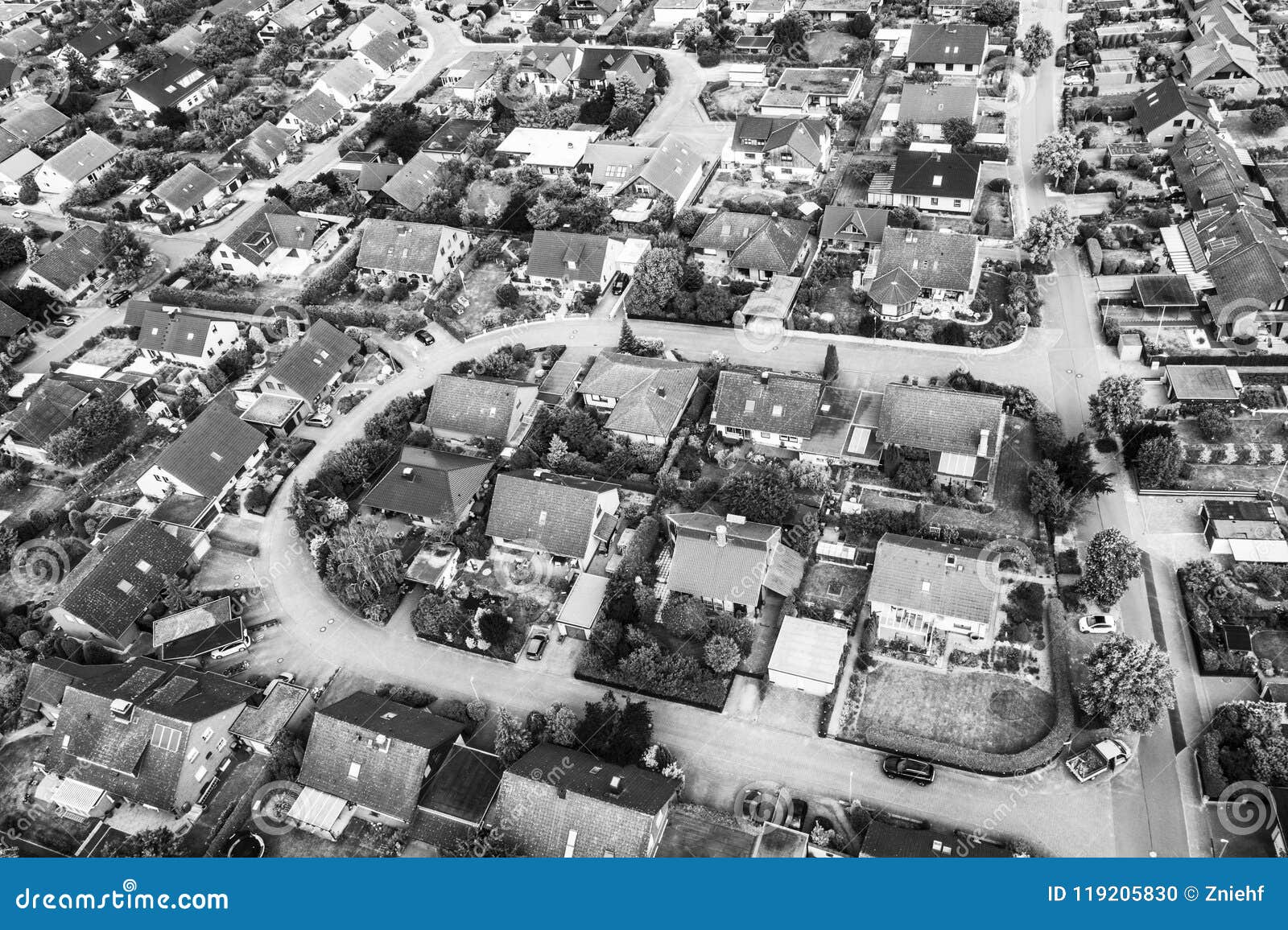 Typical German New Housing Development in the Flat Countryside of ...