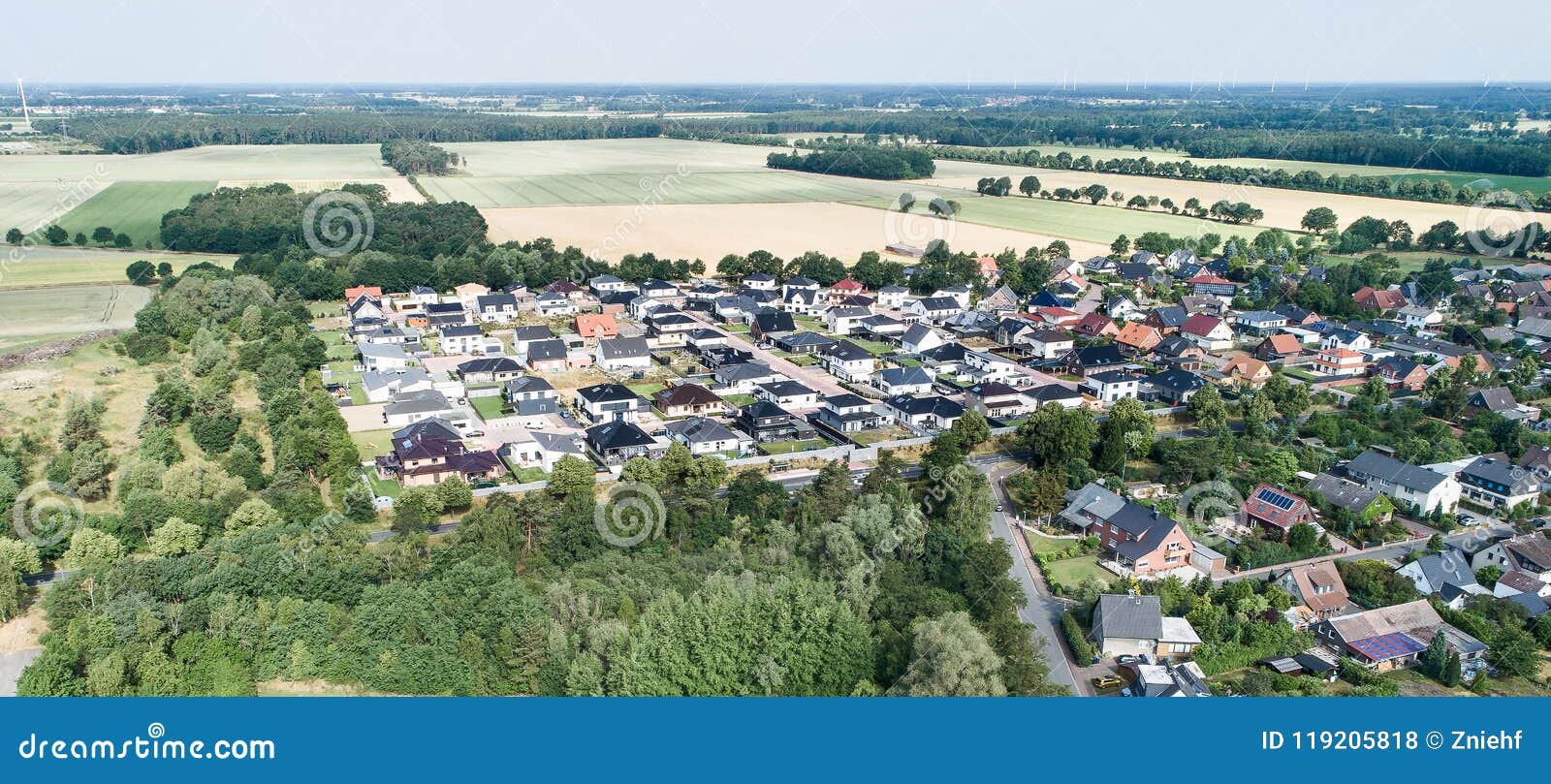 Typical German New Housing Development in the Flat Countryside of ...