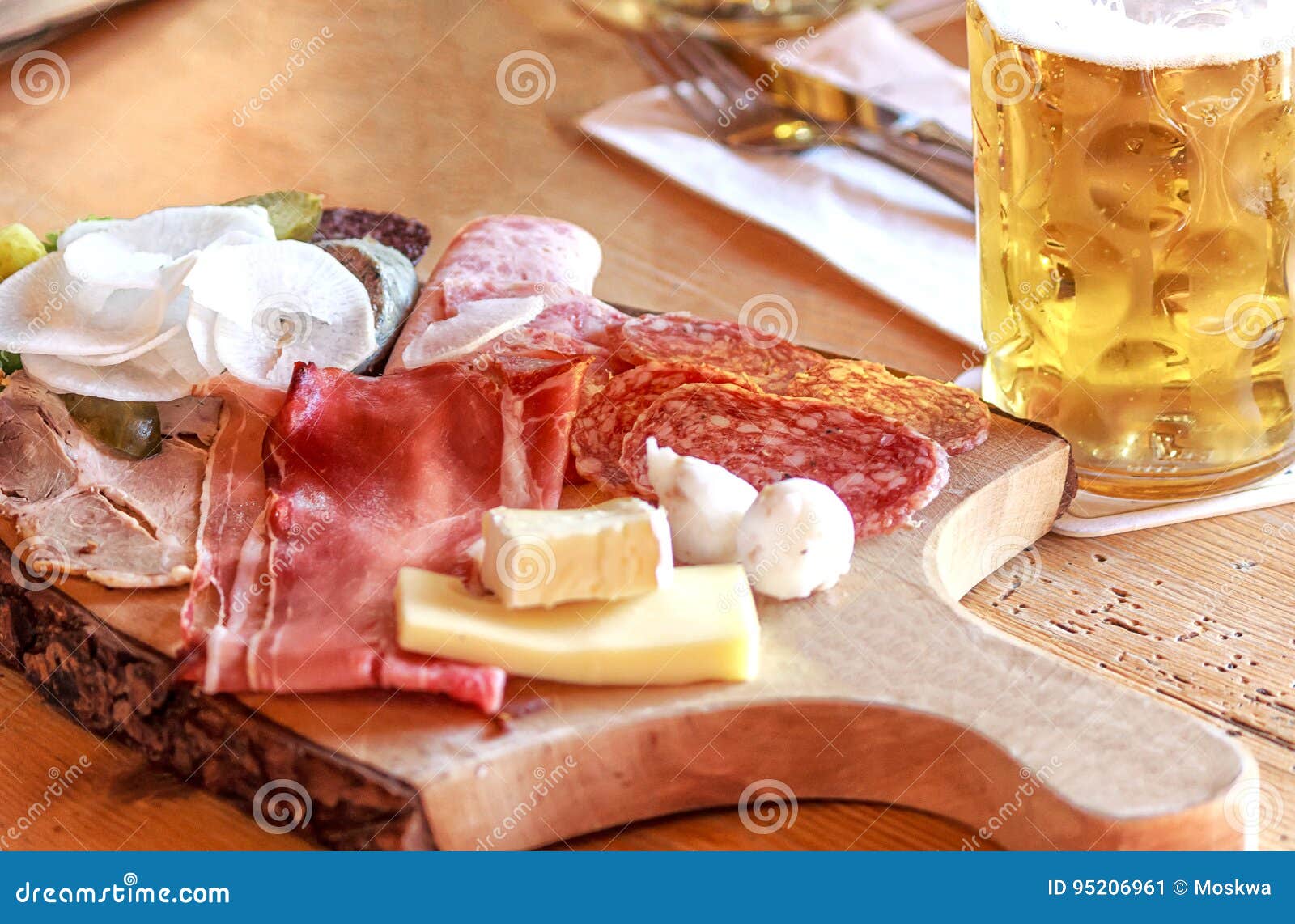 Typical German after-work Meal with Beer Stock Image - Image of lunch ...