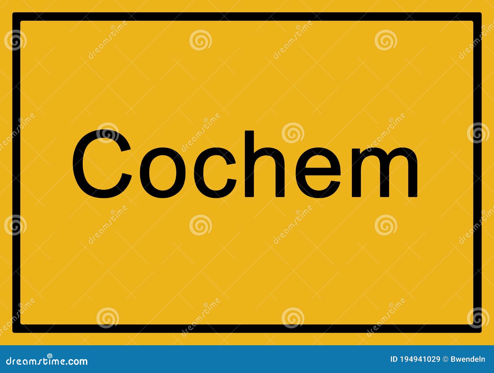 Typical German Yellow City Sign Cochem Stock Illustration ...
