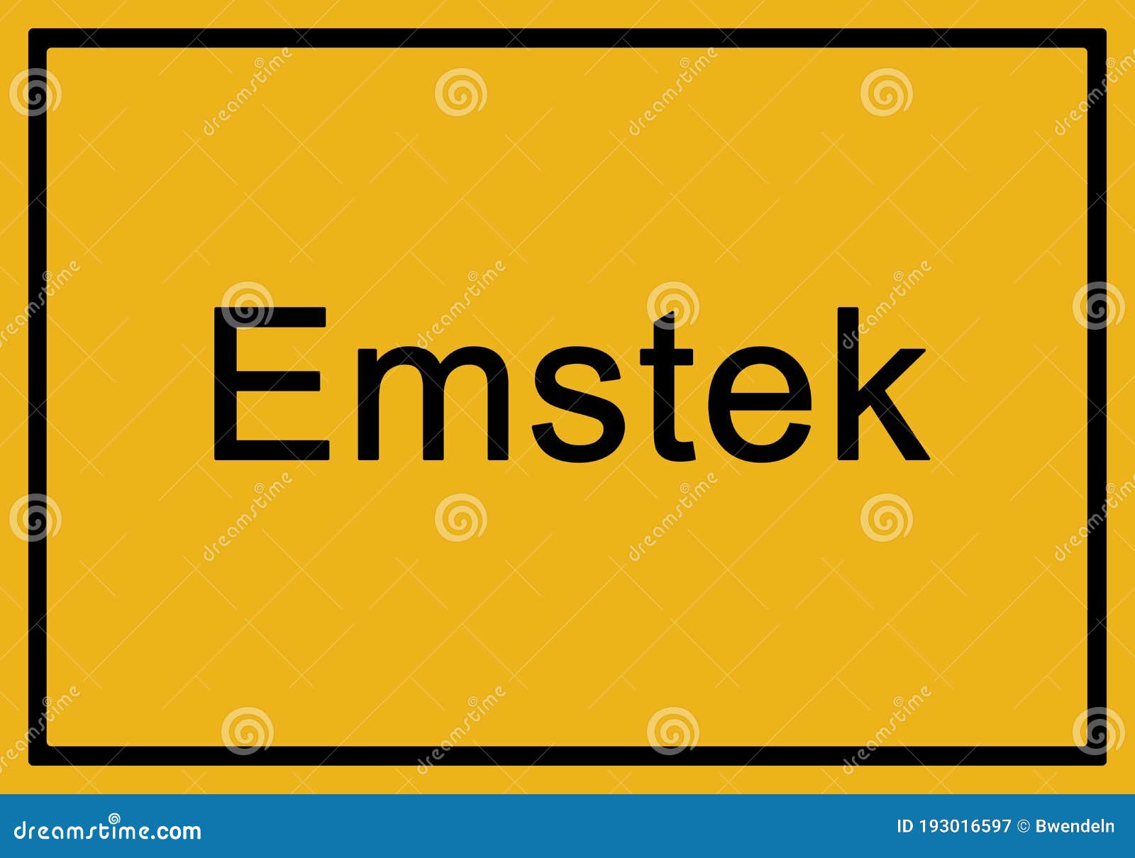 Typical German Yellow City Sign Emstek Stock Illustration ...