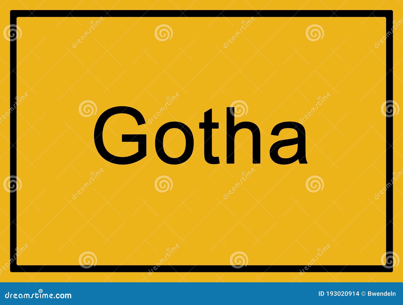 Typical German Yellow City Sign Gotha Stock Illustration - Illustration ...