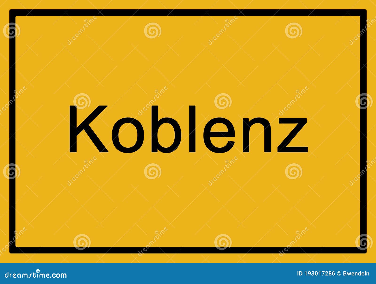 Typical German Yellow City Sign Koblenz Stock Illustration ...