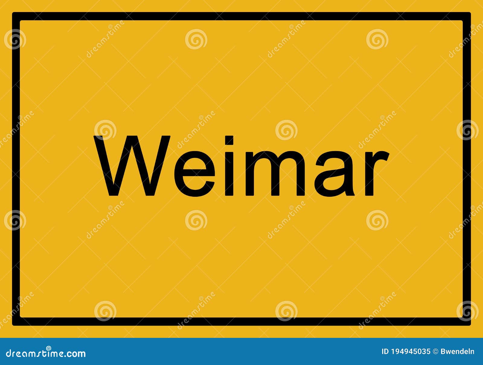 Typical German Yellow City Sign Weimar Stock Illustration ...