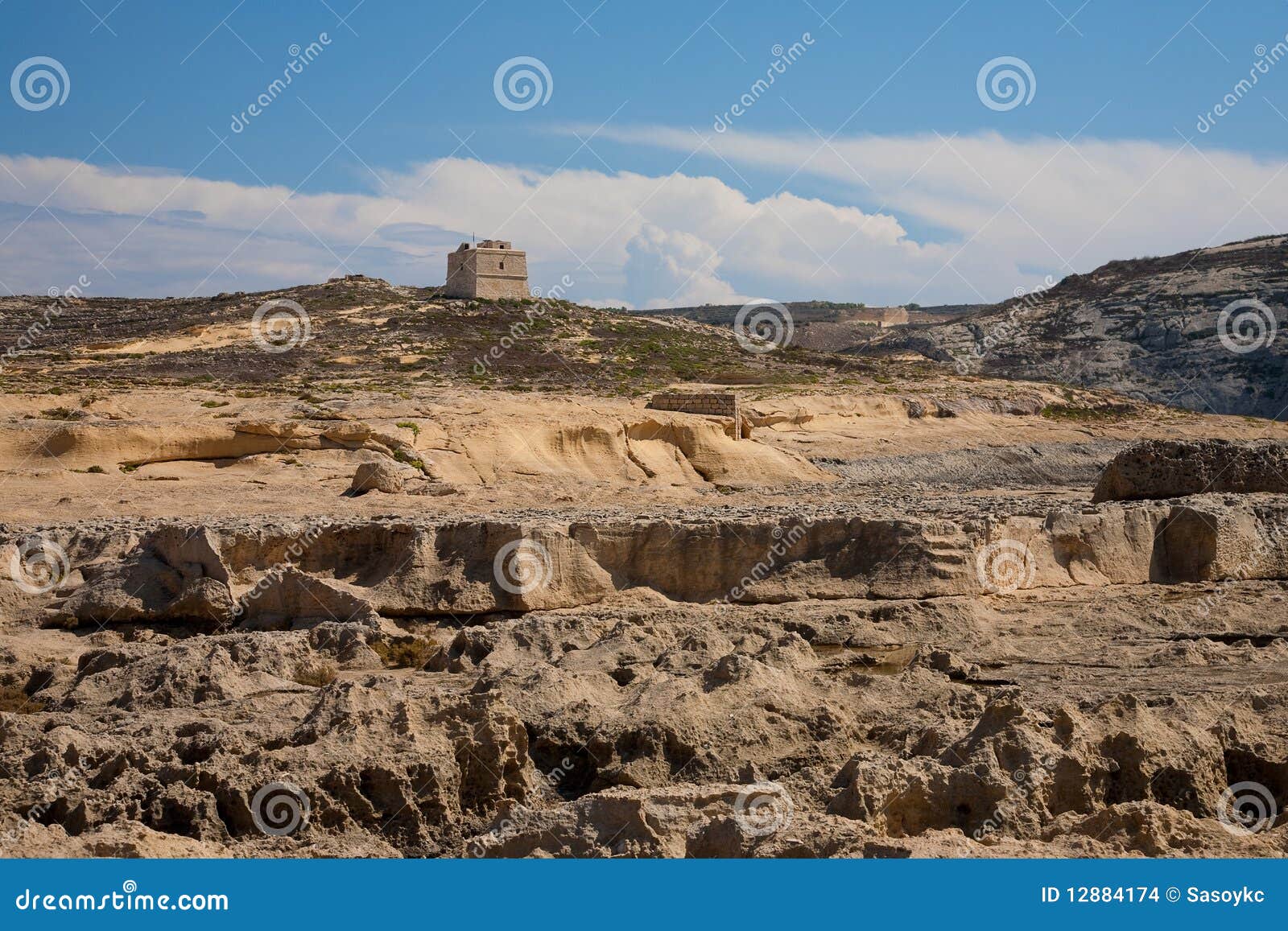 Typical Gozo landscape stock photo. Image of fortification - 12884174