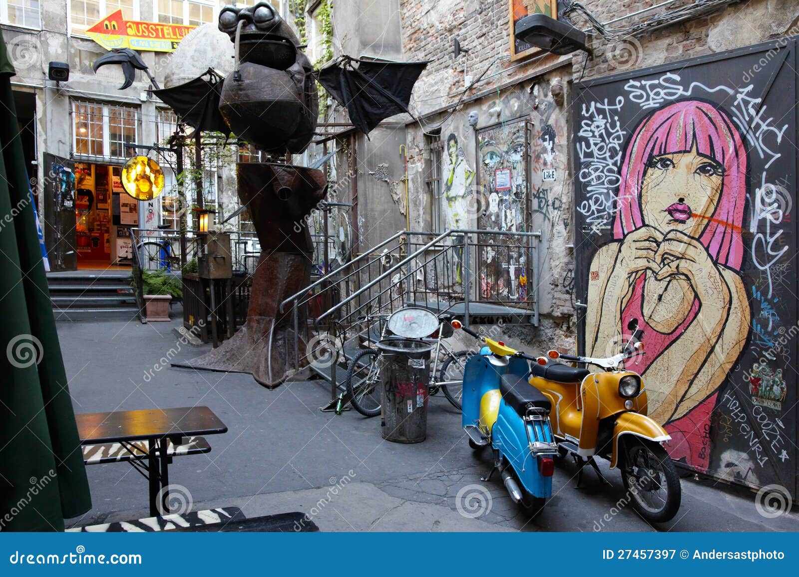 Typical Graffiti Court in Berlin Editorial Photography - Image of ...