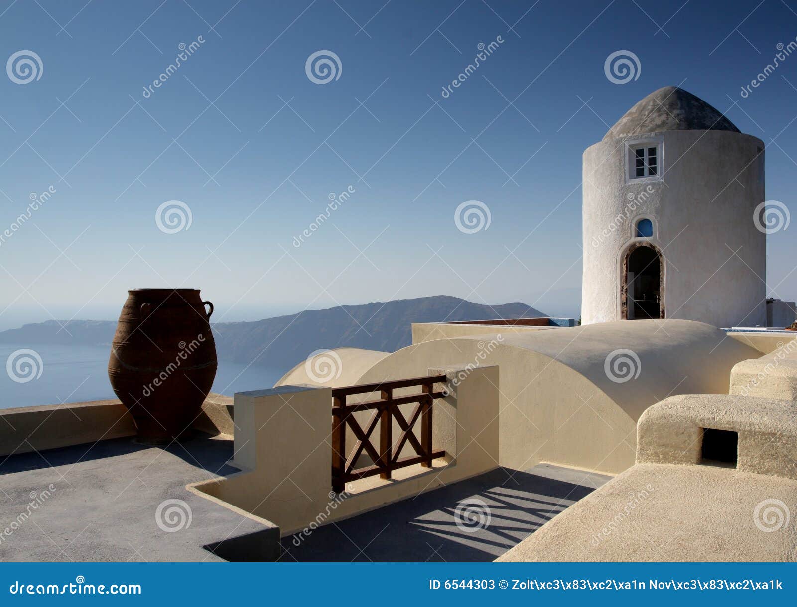 Typical Greek Mill in Santorini Stock Image - Image of background, life ...